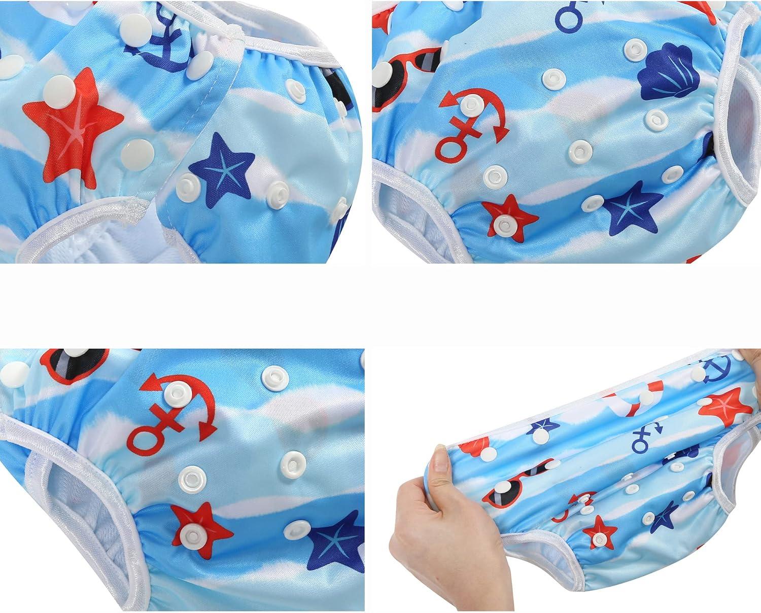 Codkkre Reusable Swimming Diapers for Baby Girls | Adjustable 3-Pack (0 ...