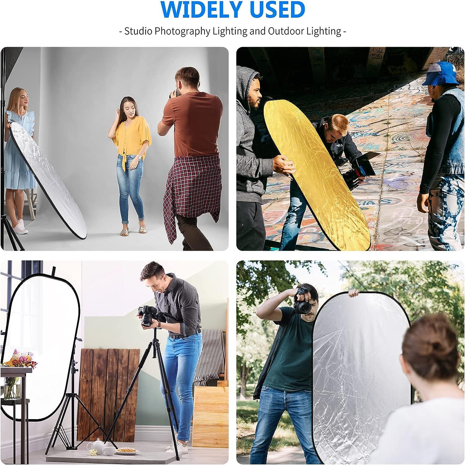 NEEWER 40x60 / 100x150cm 5-in-1 Collapsible Light Reflectors with Bag ...