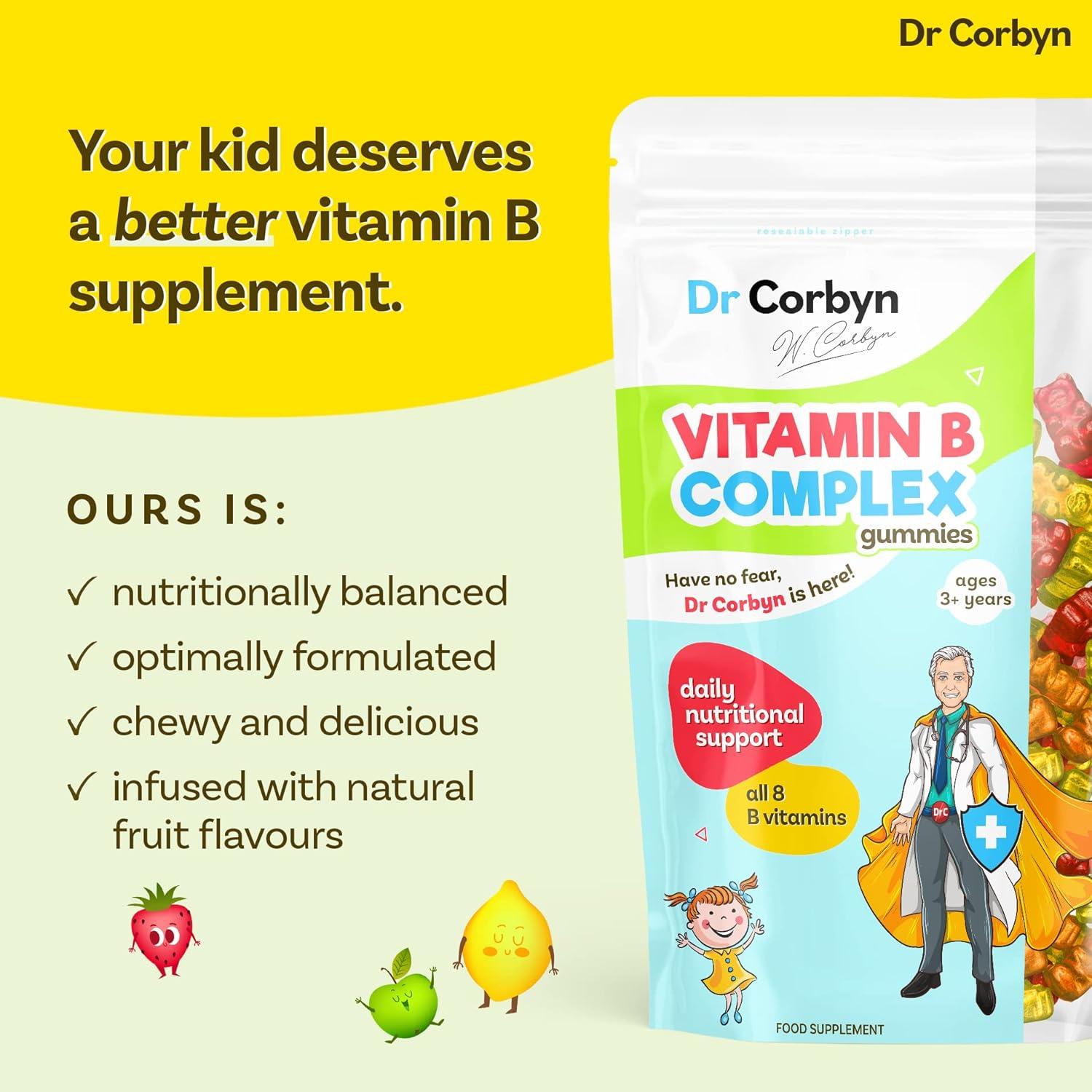 Dr Corbyn Kids' Vitamin B Complex Gummies - 120 Count | All 8 B ...