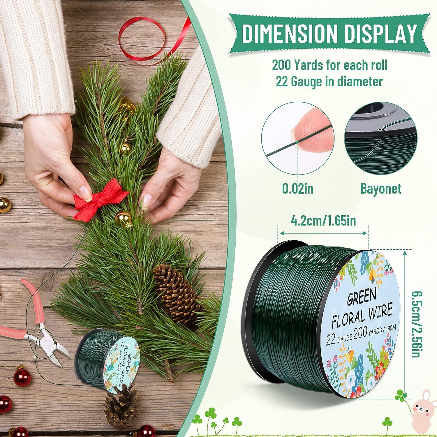 Floral Wire 22 Gauge Green Flexible Paddle Florist Wire - 200 Yards for ...