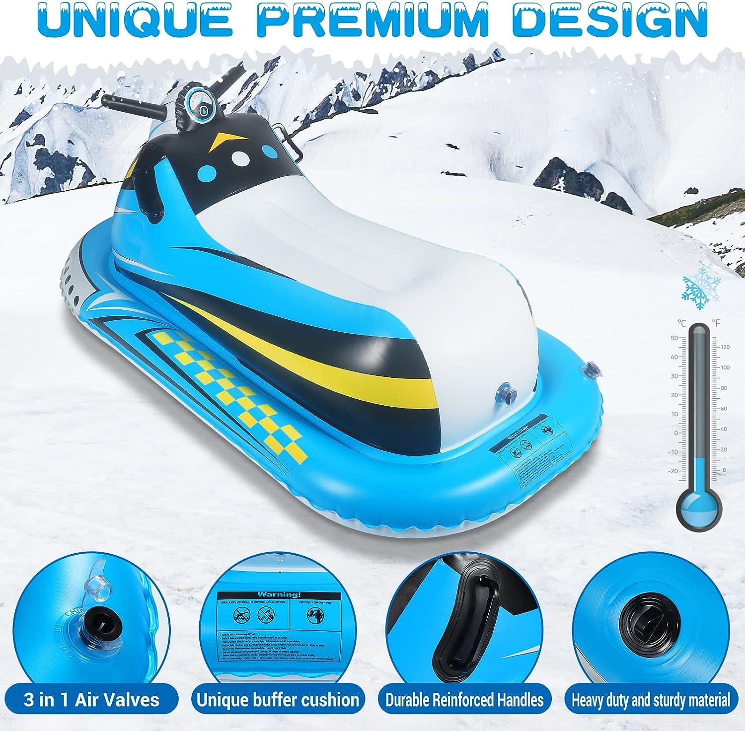 COKWEL Inflatable Snow Sled for Kids and Adults - Snow Tube with ...