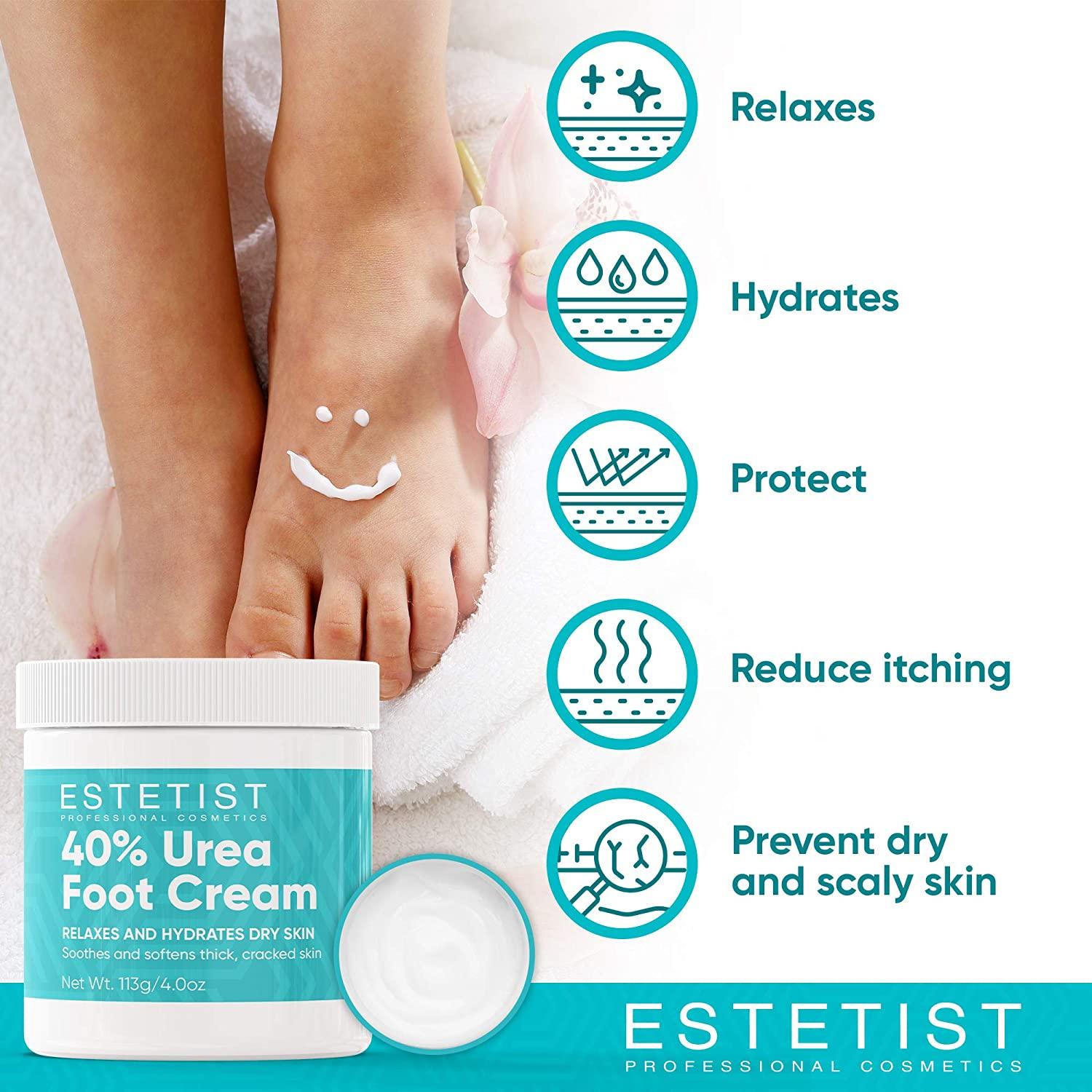 Urea Foot Cream 40%, Foot Lotion For Dry Cracked Feet, Moisturizer For ...