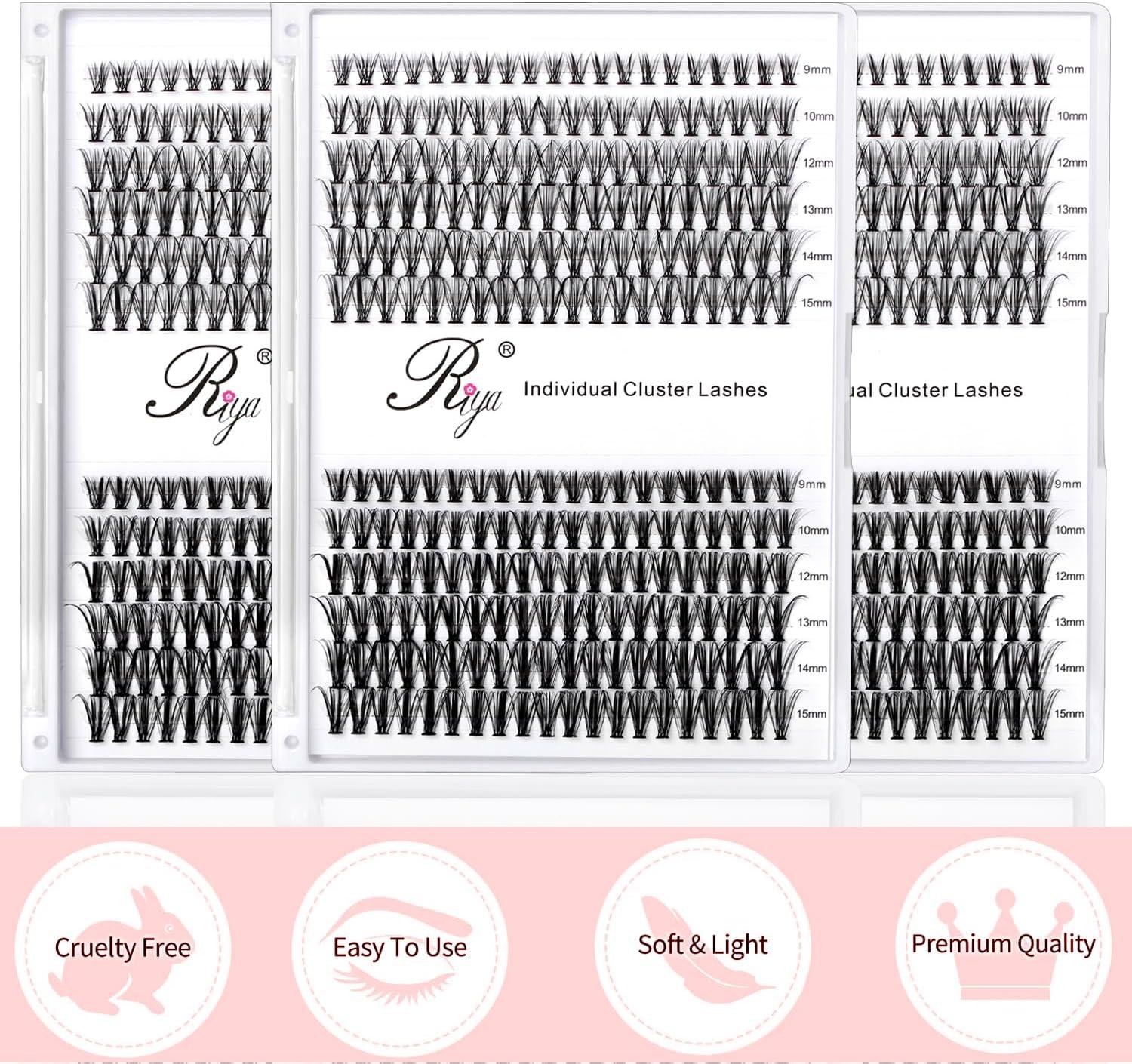 Riya 20D-30D Eyelash Clusters Extension Kit - 240pcs D Curl Wispy ...
