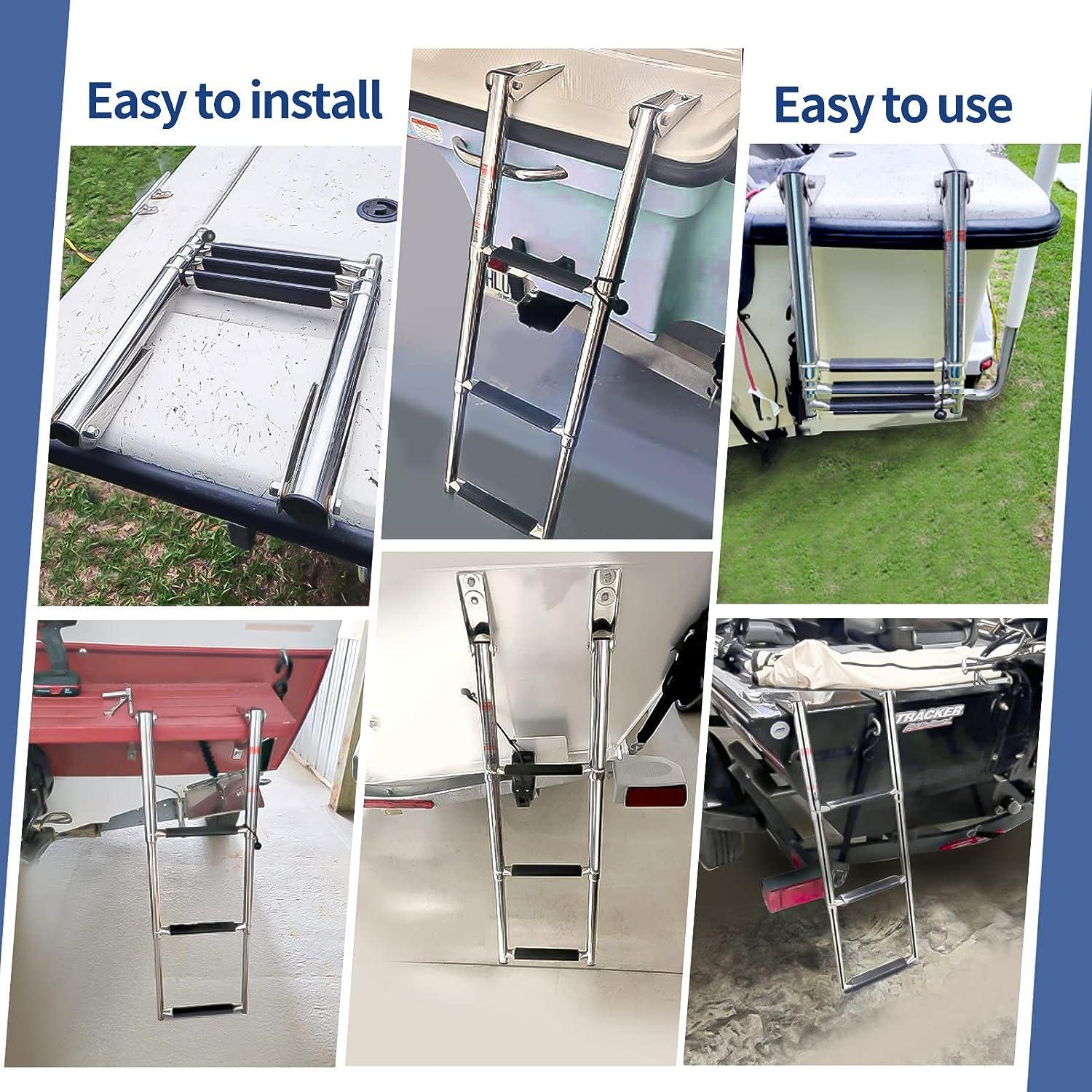 Hoffen 3 Step Telescopic Marine Boat Drop Ladder Swim Step Stainless