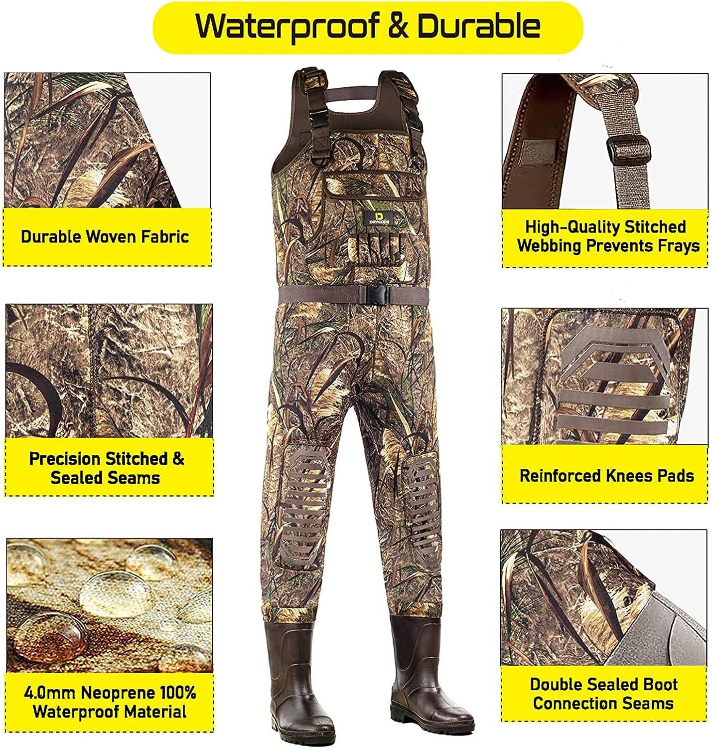 DRYCODE Waders for Men with Boots Waterproof Neoprene Chest Waders for Women Duck Hunting ...