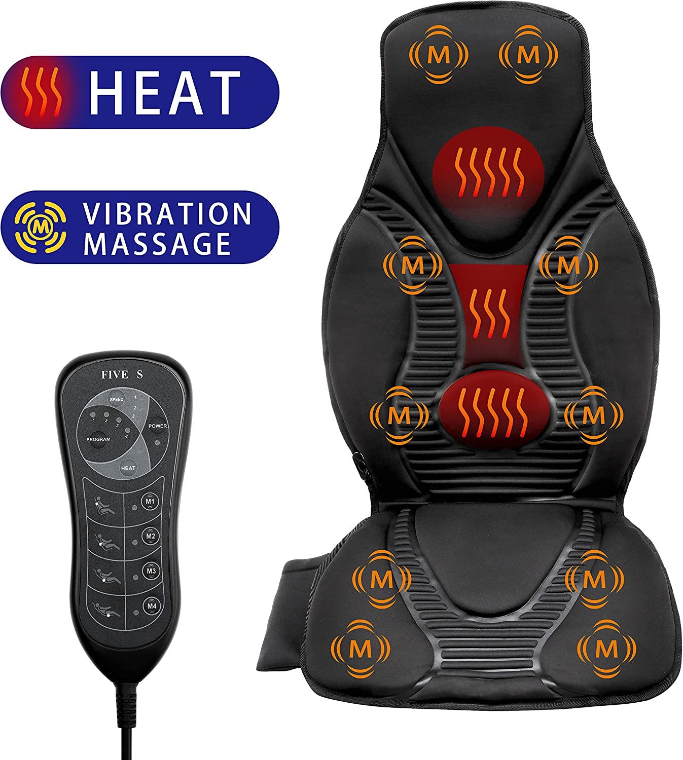 Five S FS8816 Massage Seat Cushion with Heat - 10 Nodes for Neck ...
