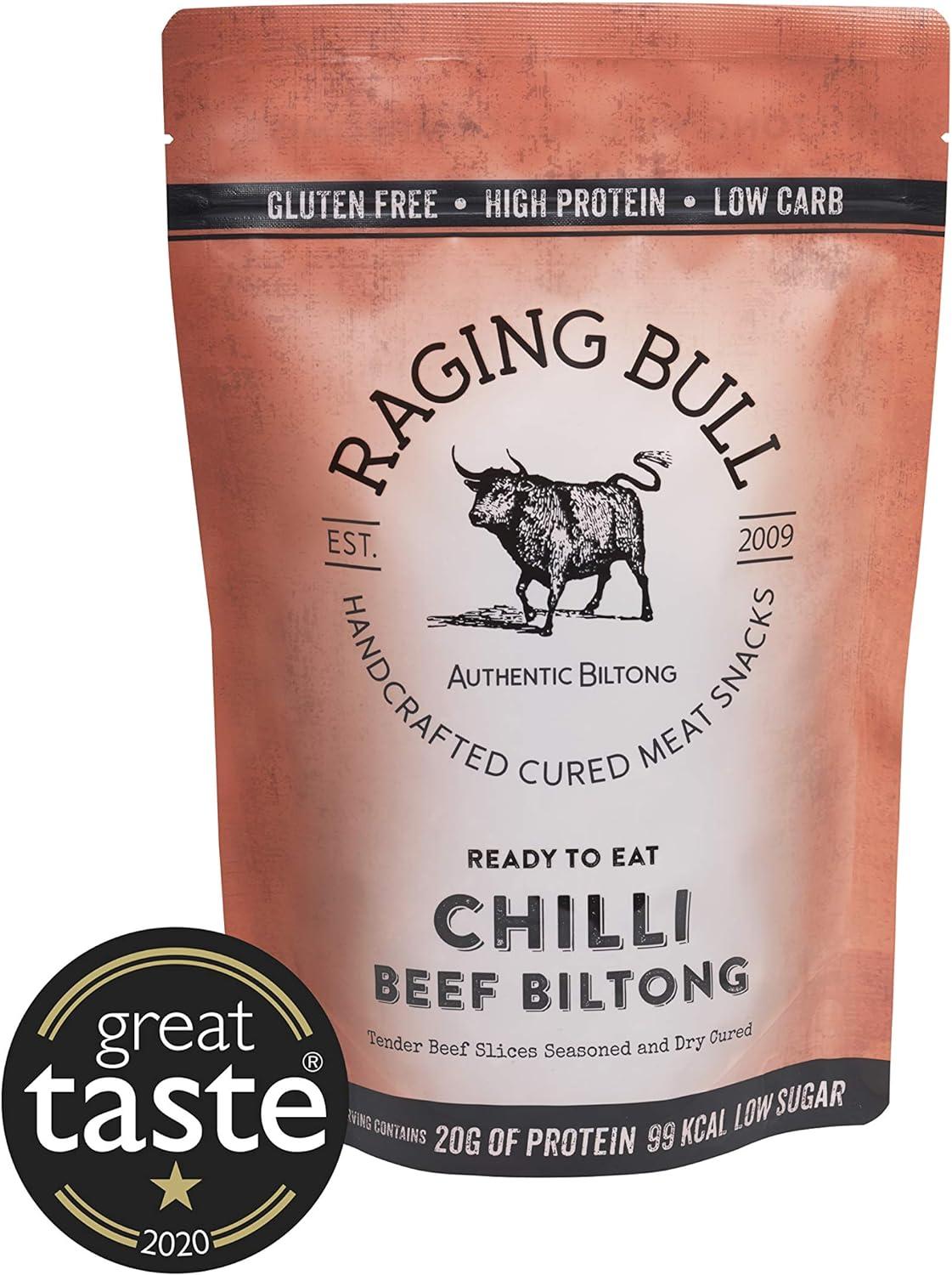 Raging Bull Chilli Beef Biltong - Authentic South African Biltong, High ...
