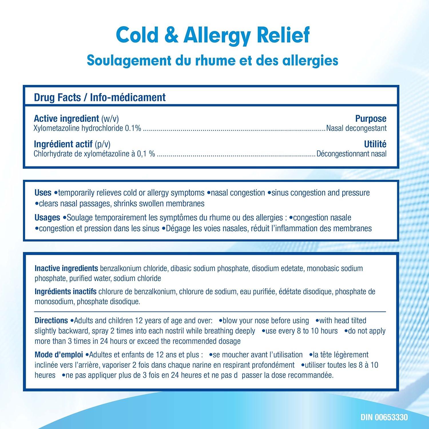 Otrivin Nasal Spray Cold & Allergy Medication Nasal Decongestant Original Formula 30 mL | Buy ...
