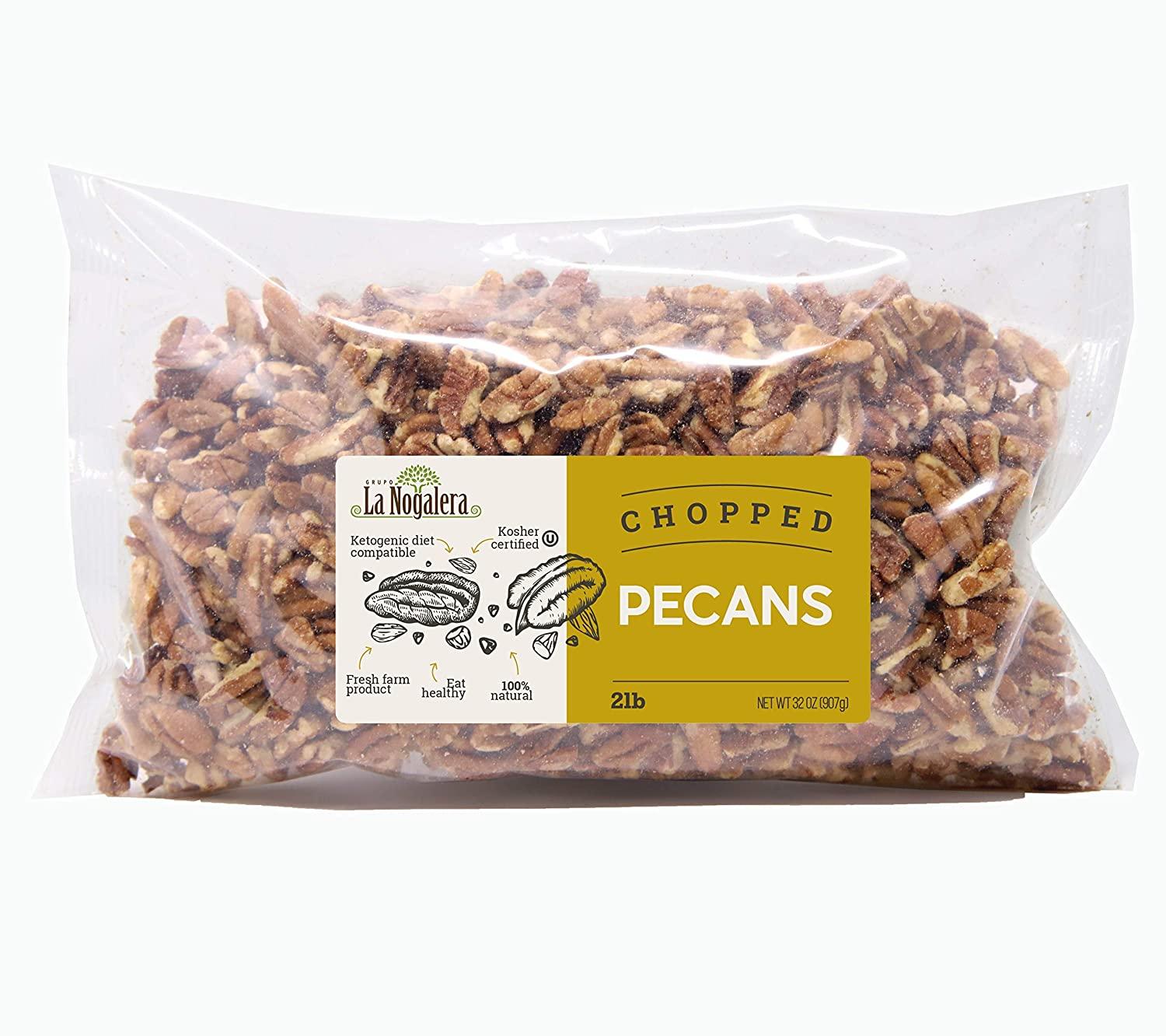 La Nogalera 2 lbs Chopped Pecans - Raw, Organic, Non-GMO, No Shell ...