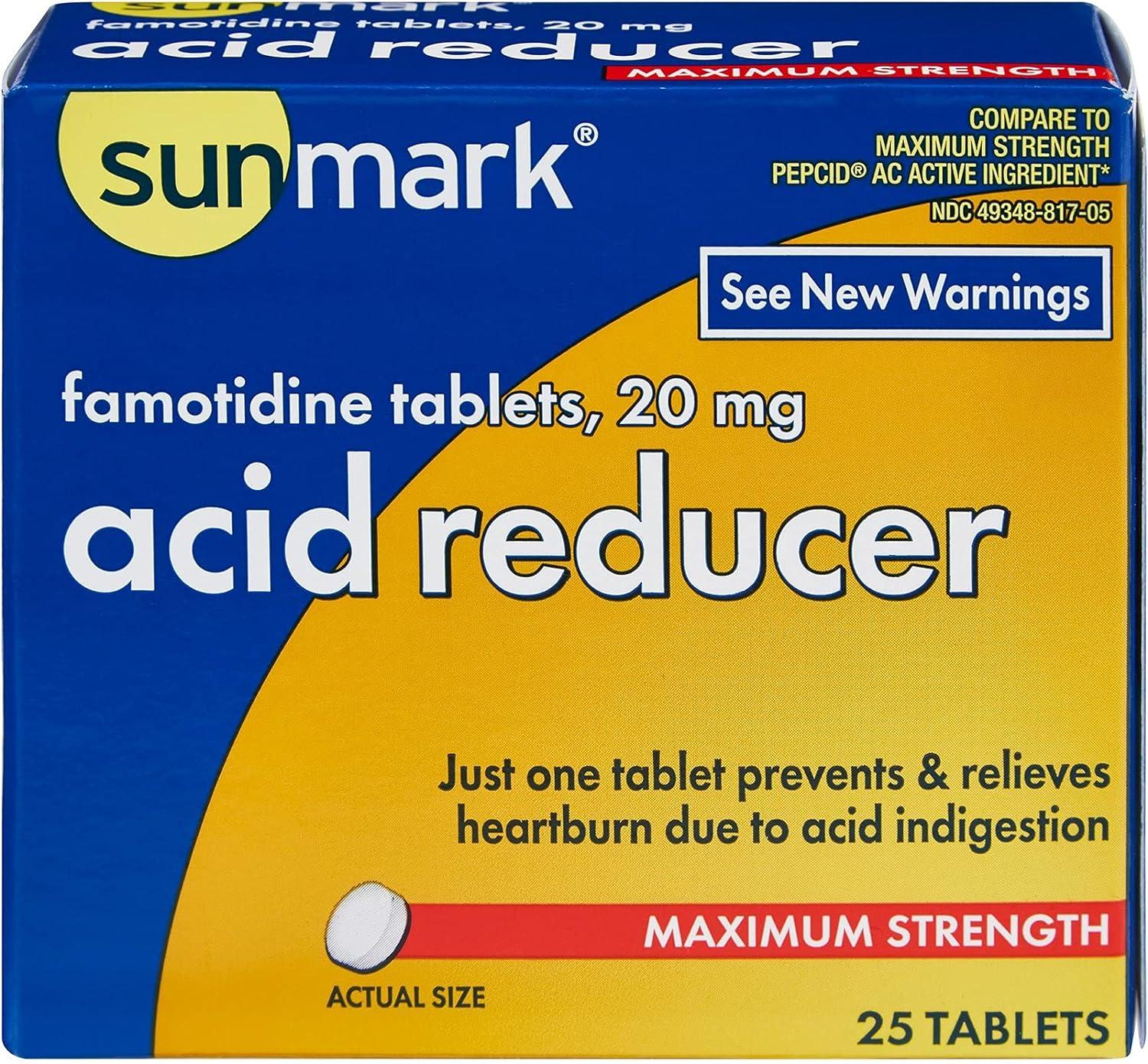 Sunmark Famotidine 20mg Tablets for Heartburn Relief - 25 Count | Buy ...