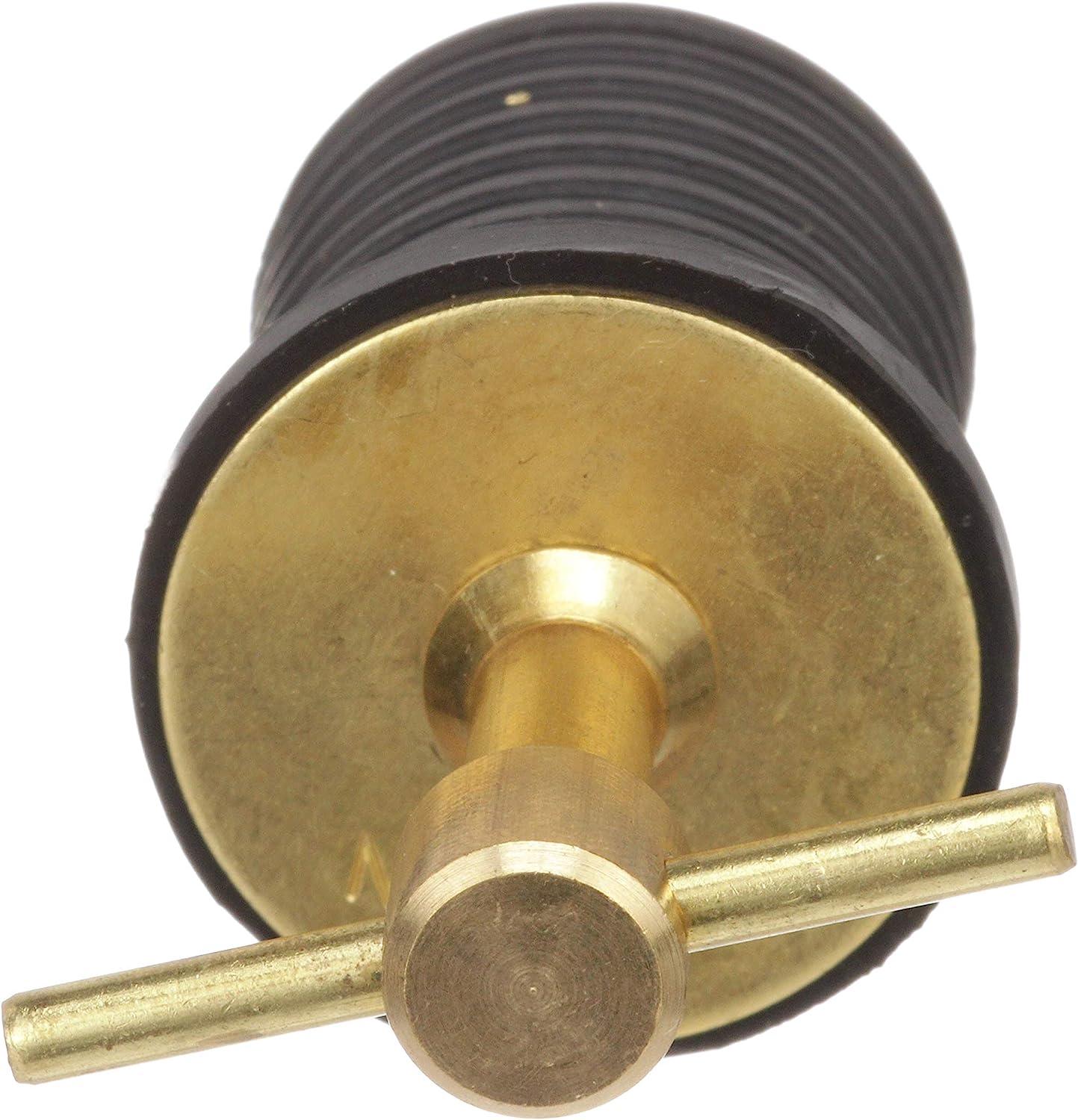 Attwood 7526A7 T-Handle Drain Plug - 1 Diameter, Locks in Place, Brass ...