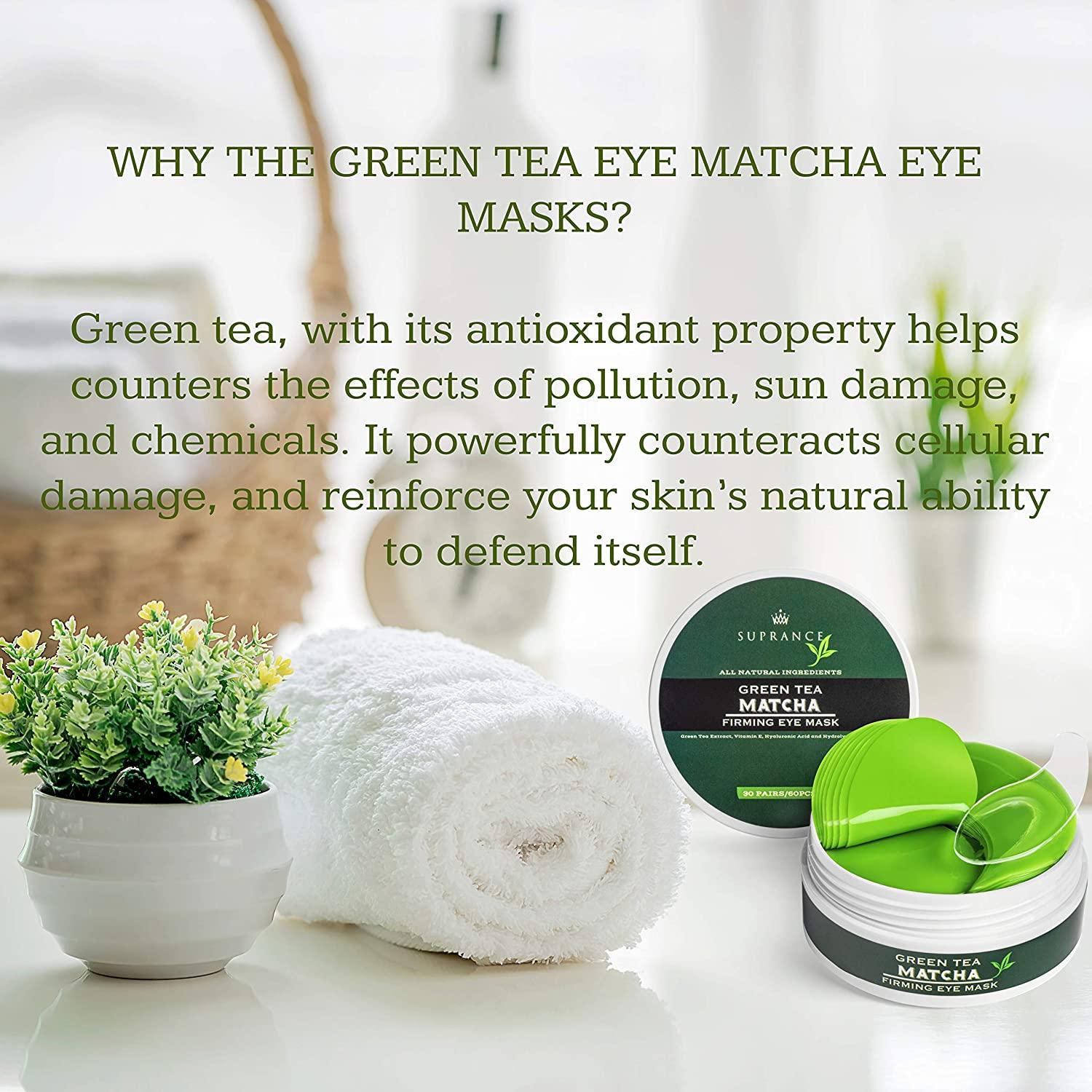 SUPRANCE Green Tea Matcha Eye Mask - 30 Pairs Anti-Wrinkle Under Eye ...