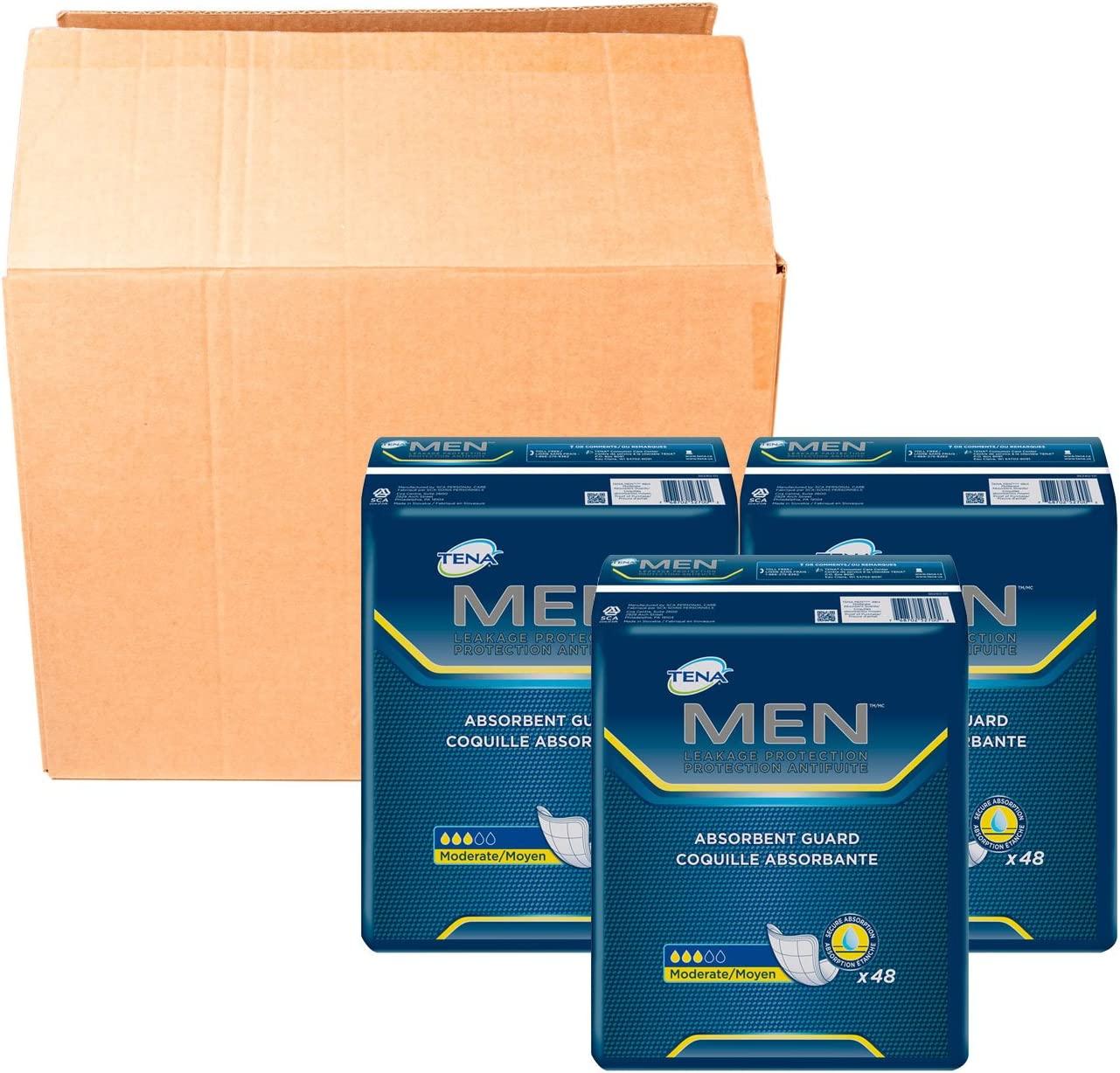 Tena Men's Incontinence Guards, Moderate Absorbency - 144 Count (3 ...