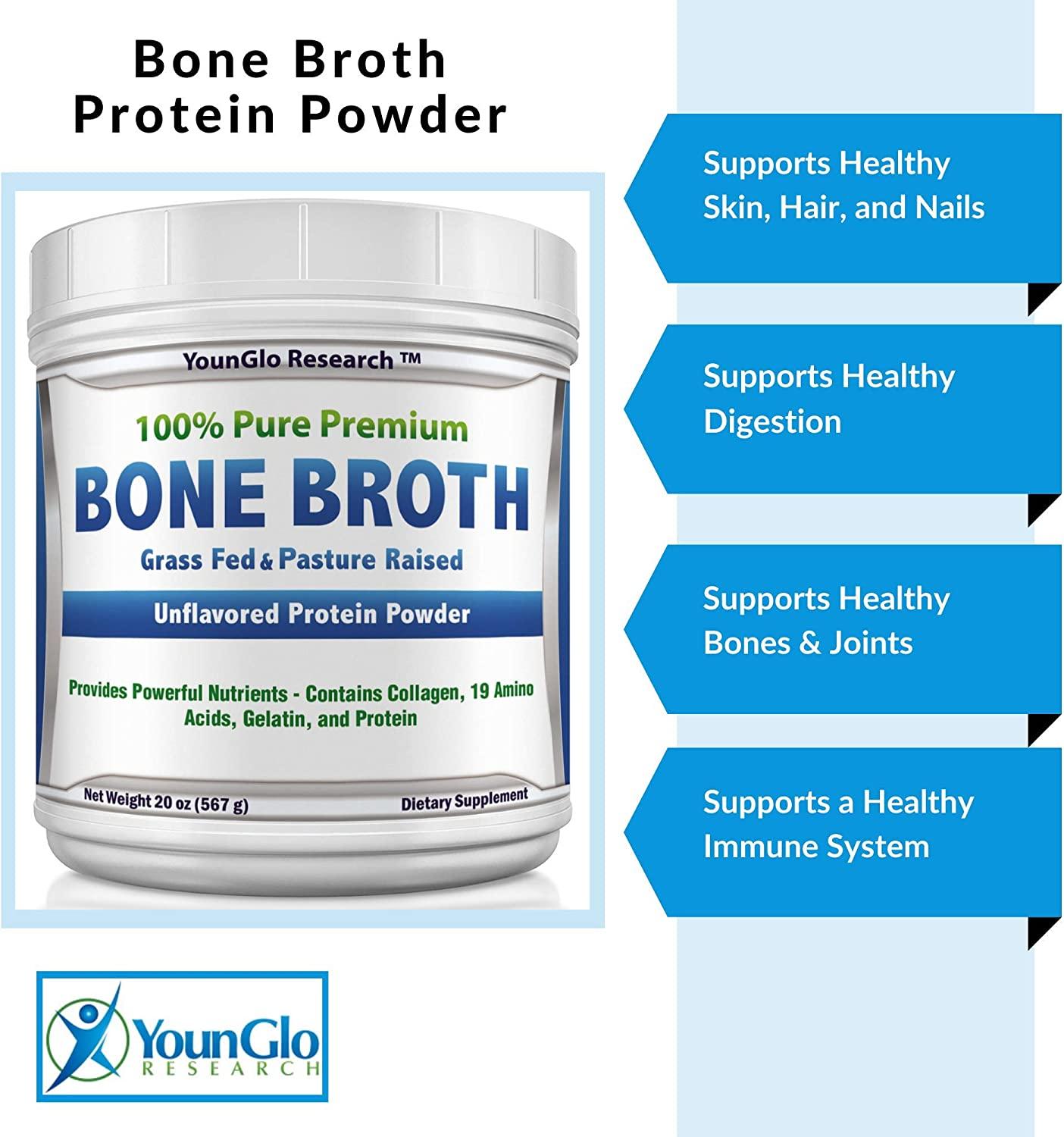 Grass-Fed Beef Bone Broth Protein Powder - 20oz - High Collagen ...