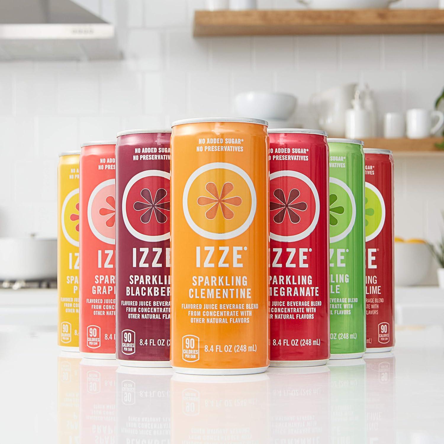 IZZE Sparkling Juice Variety Pack - 12 Count, 8.4 oz Cans (3 Flavors ...