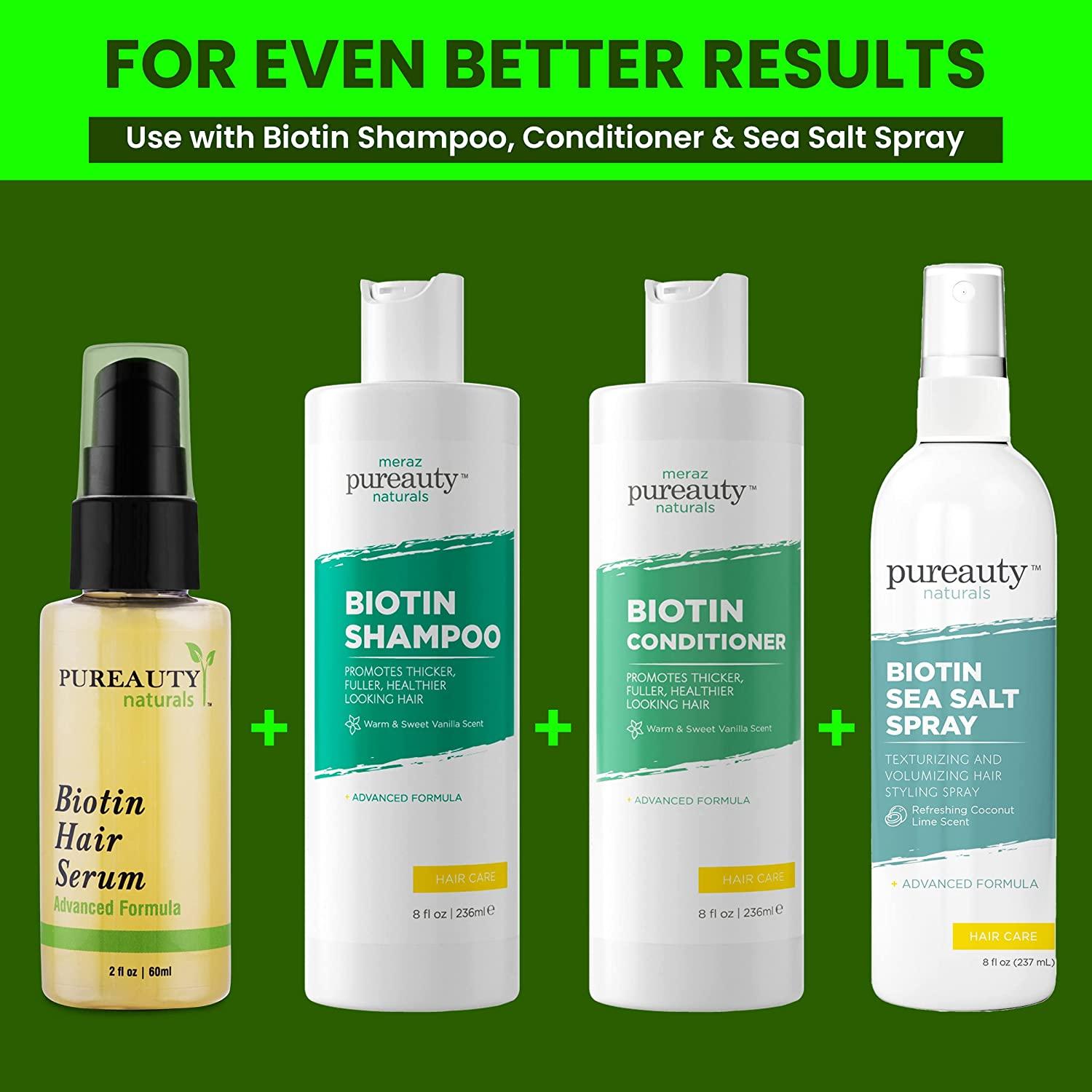 Biotin Hair Growth Serum By Pureauty Naturals 2 Fl Oz Topical Oil