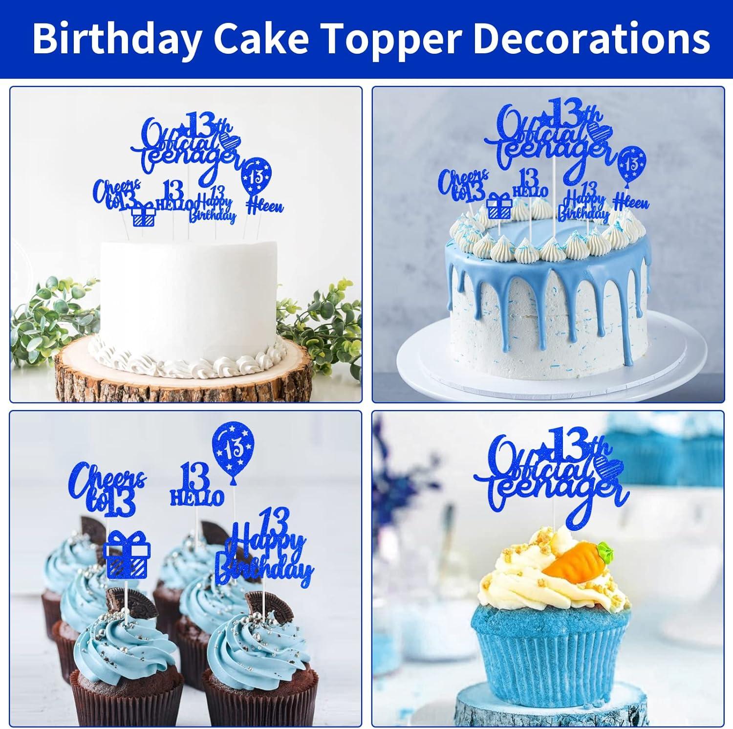 Biapian Blue 13th Birthday Cake Topper 13th Official Teenager Cake ...