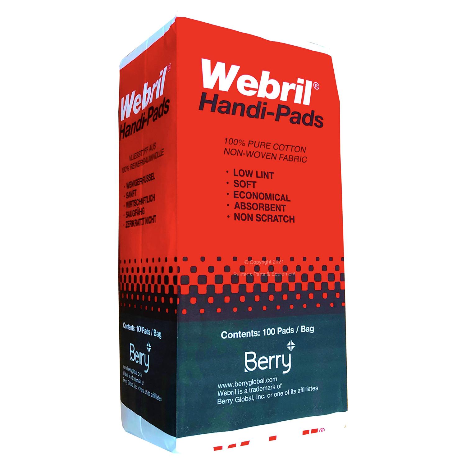 Webril Handi-pads 4x4 Bag - White | Soft and Absorbent Cleaning Pads ...