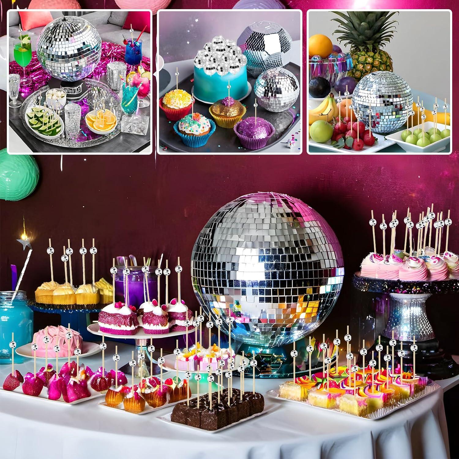 500 PCS DIY Disco Ball Party Decorations Set 400 Disco Ball Toothpicks ...
