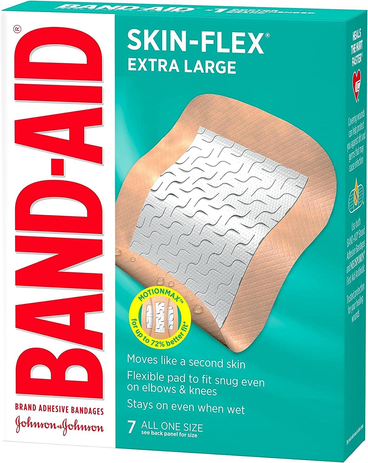 Band-Aid Skin-Flex Adhesive Bandages for First Aid - Flexible Sterile ...