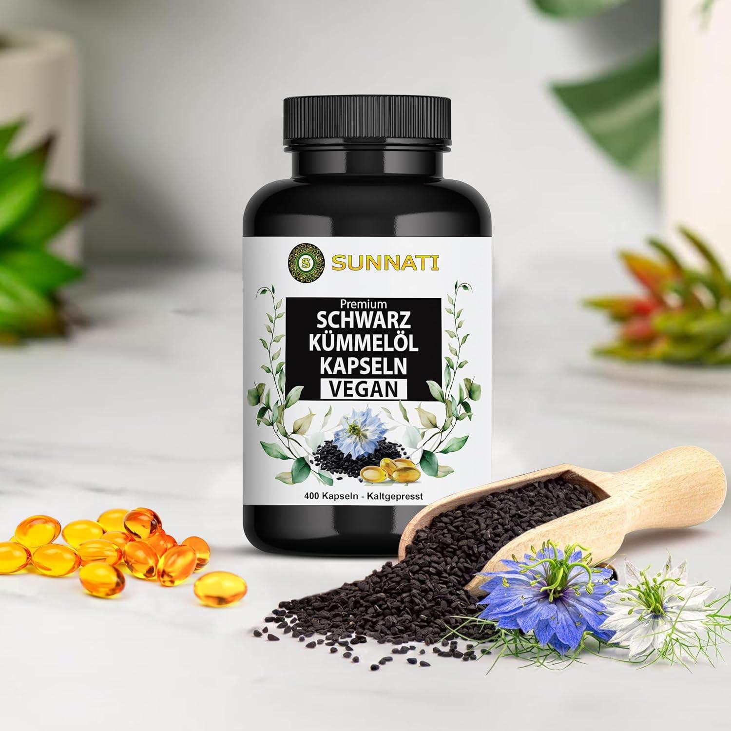 Buy Black Cumin Oil Capsules - 400 Vegan 1000 mg - High-Dose Cold ...