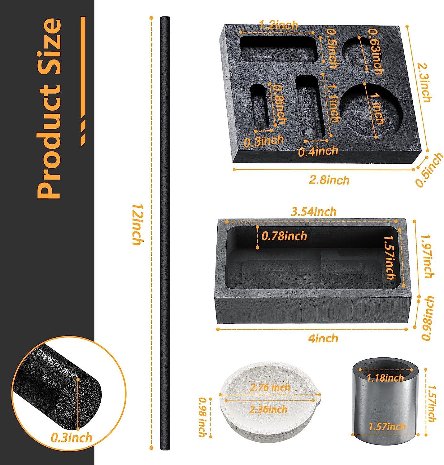9 Pcs Graphite Torch Melting Casting Kit with Honeycomb Soldering Board ...