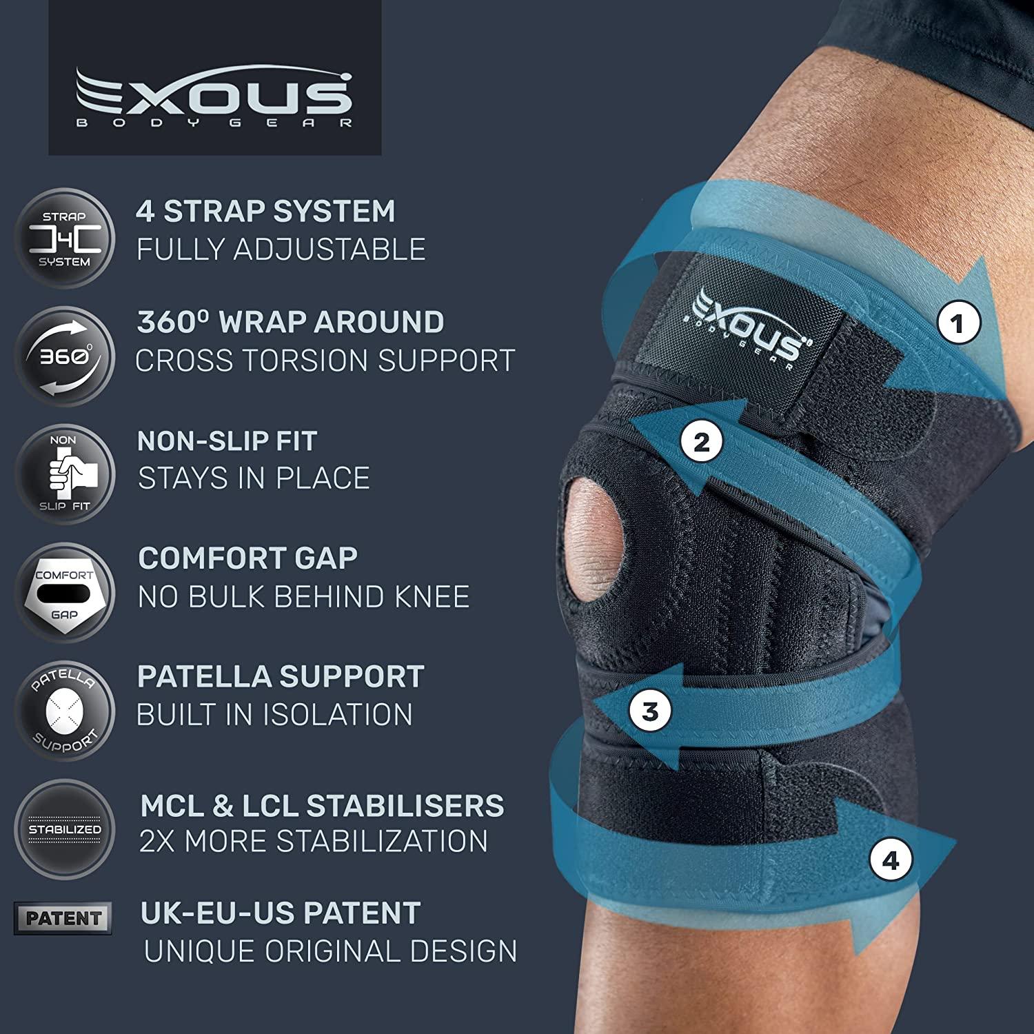 EXOUS BODYGEAR Knee Brace for Meniscus Tear Support - Size Medium ...
