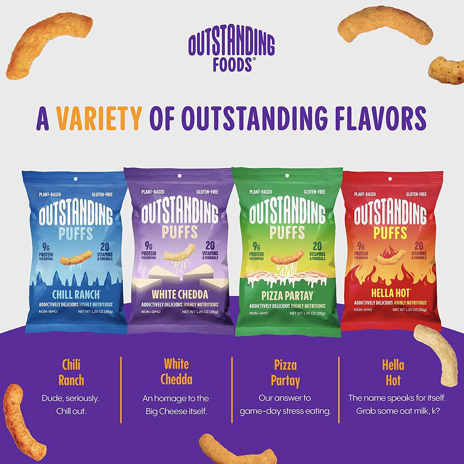 Outstanding Foods Outstanding Puffs Variety Pack - Plant Based Protein ...