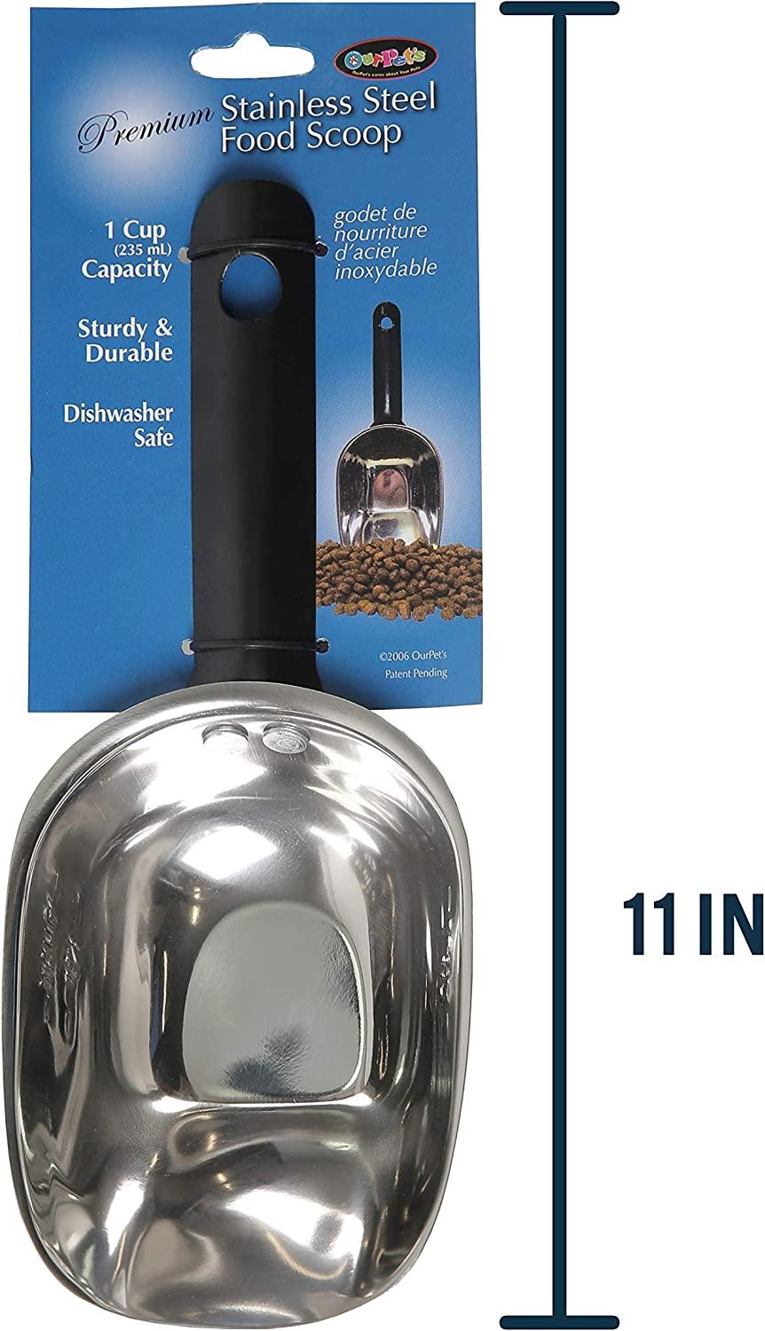 OurPets Durapet 1 Cup Stainless Steel Food Scoop - Durable & Easy-to ...