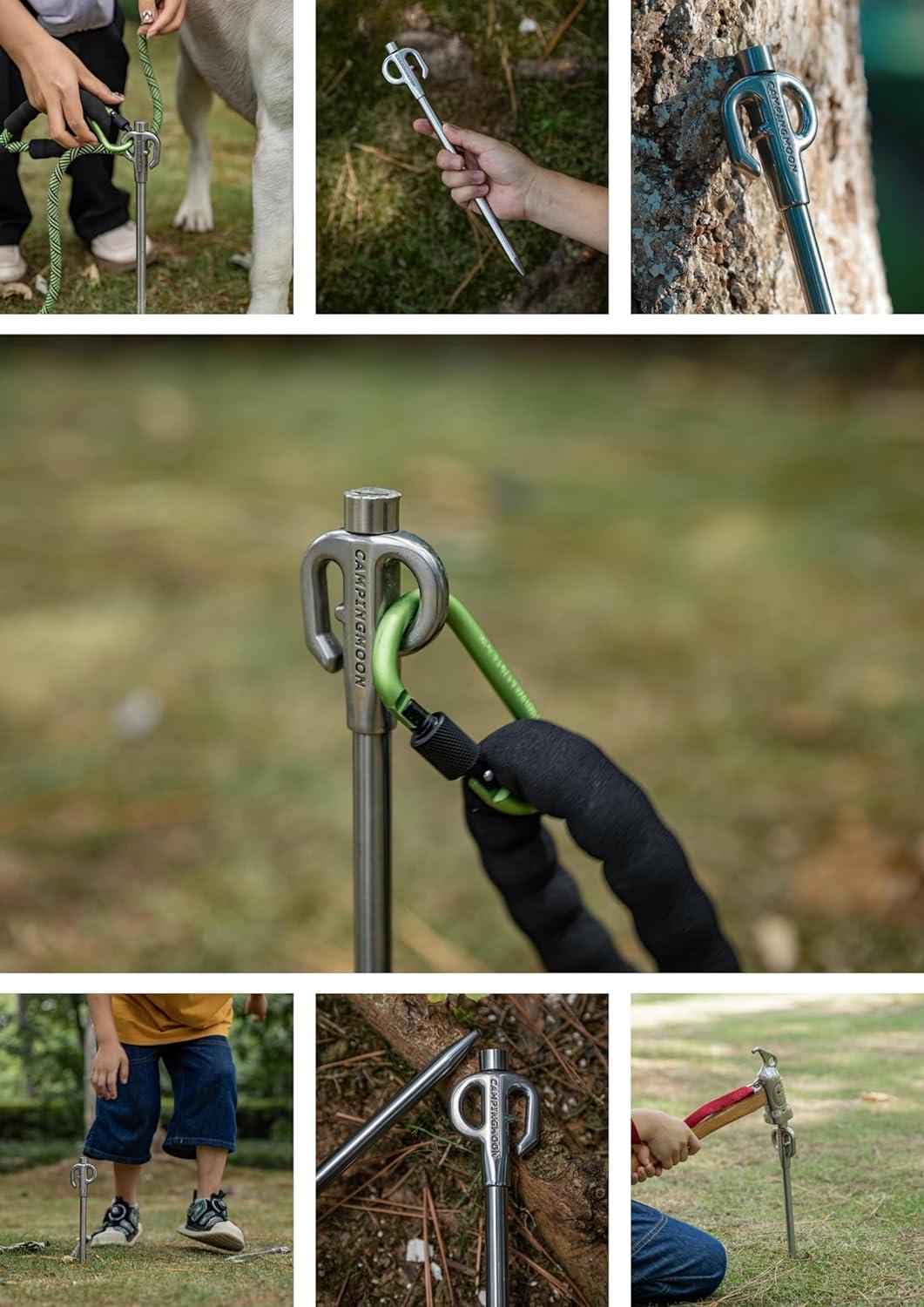 Campingmoon Dog Tie Out Stake 360 Swivel Heavy Duty Strongest Dog ...