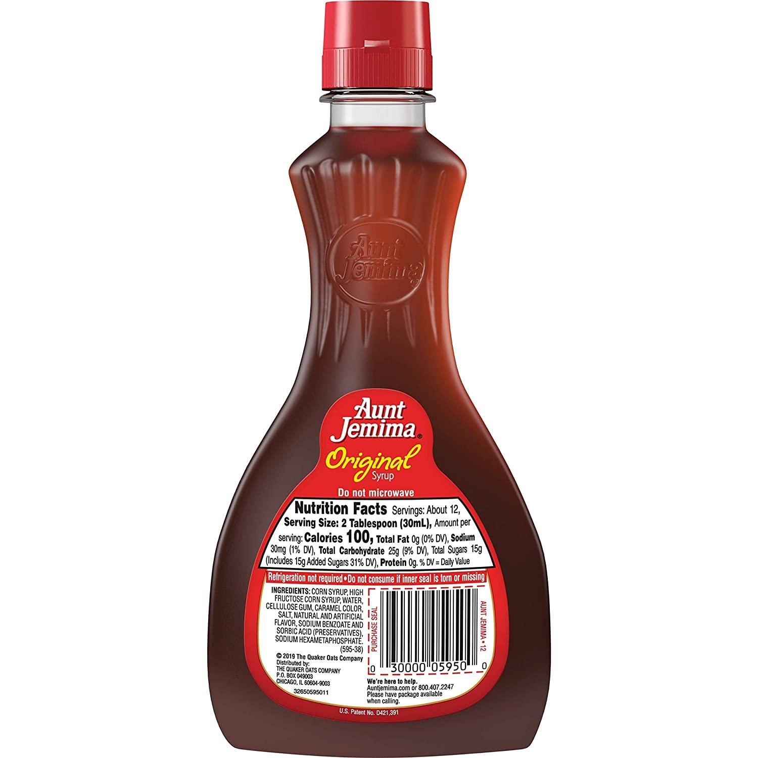 Aunt Jemima Original Pancake Syrup 12 Fl Oz - Delicious Breakfast Syrup ...