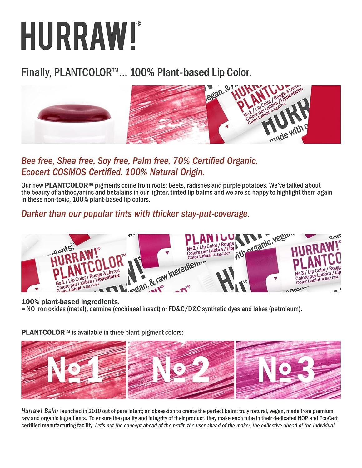 Hurraw! Plantcolor Lip Color No. 2 - Red/Purple | Vegan & Natural ...