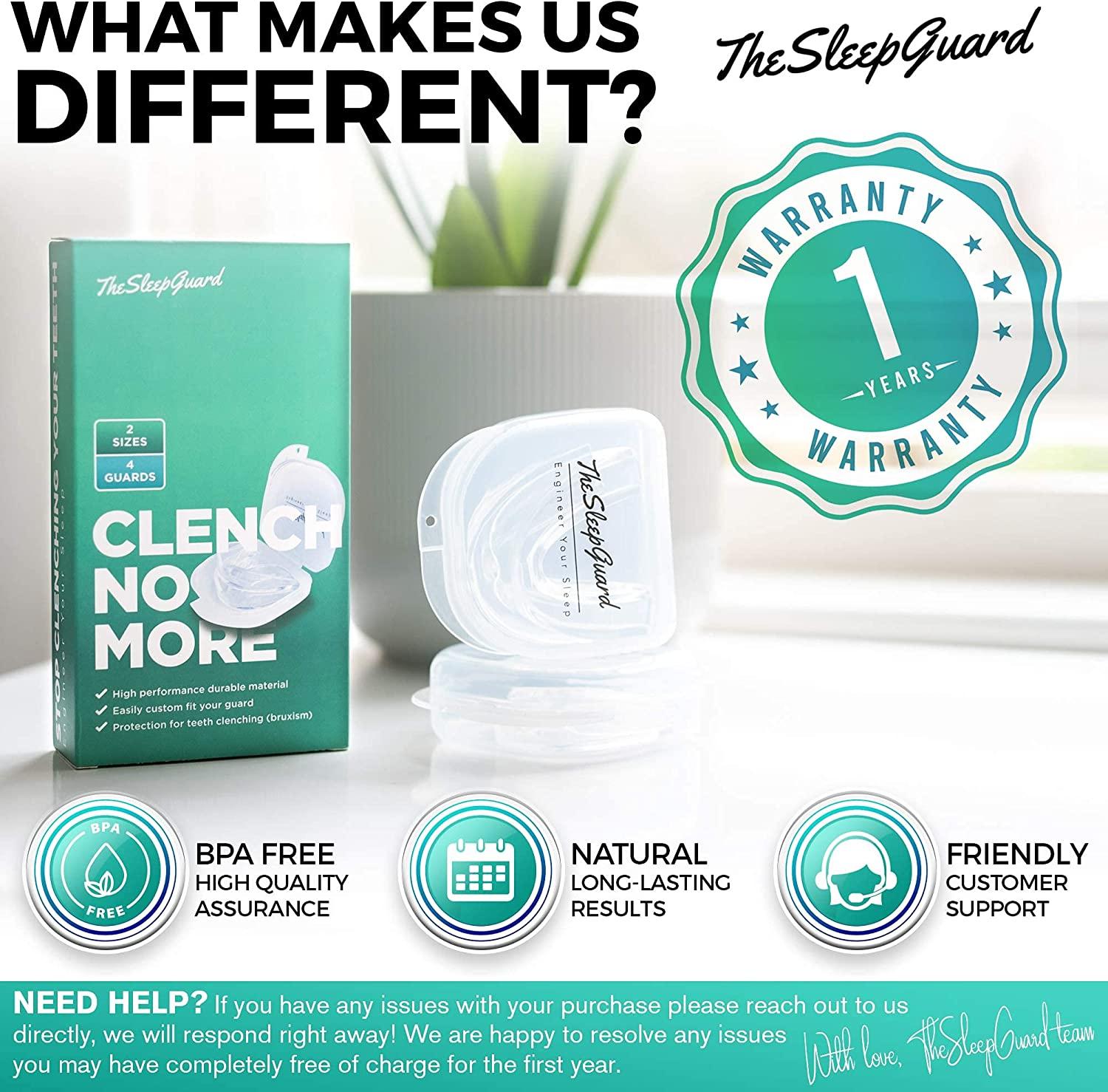 TheSleepGuard Mouth Guard for Clenching Teeth at Night [Pack of 4] Best ...