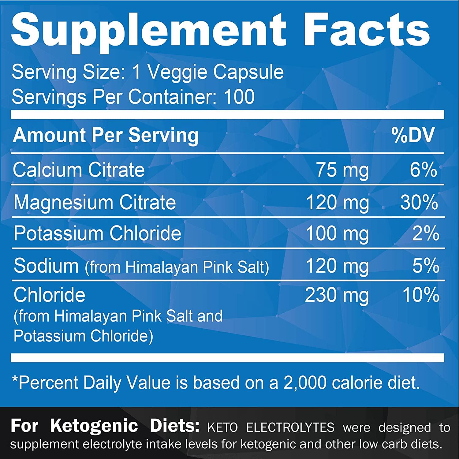Keto Electrolytes Supplement - 100 Keto-Friendly Electrolyte Salt ...