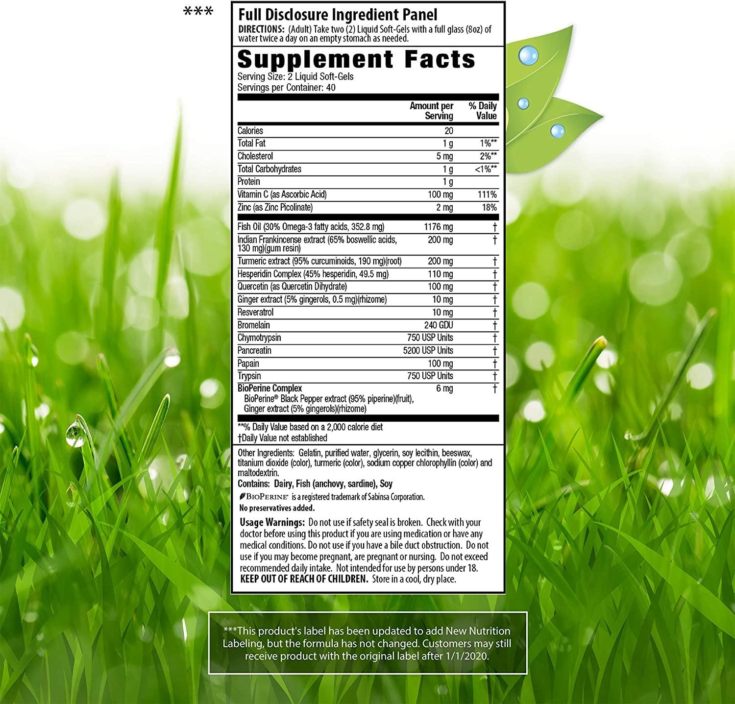 Irwin Naturals Inflamma-Less - 80 Liquid Soft-Gels for Joint ...