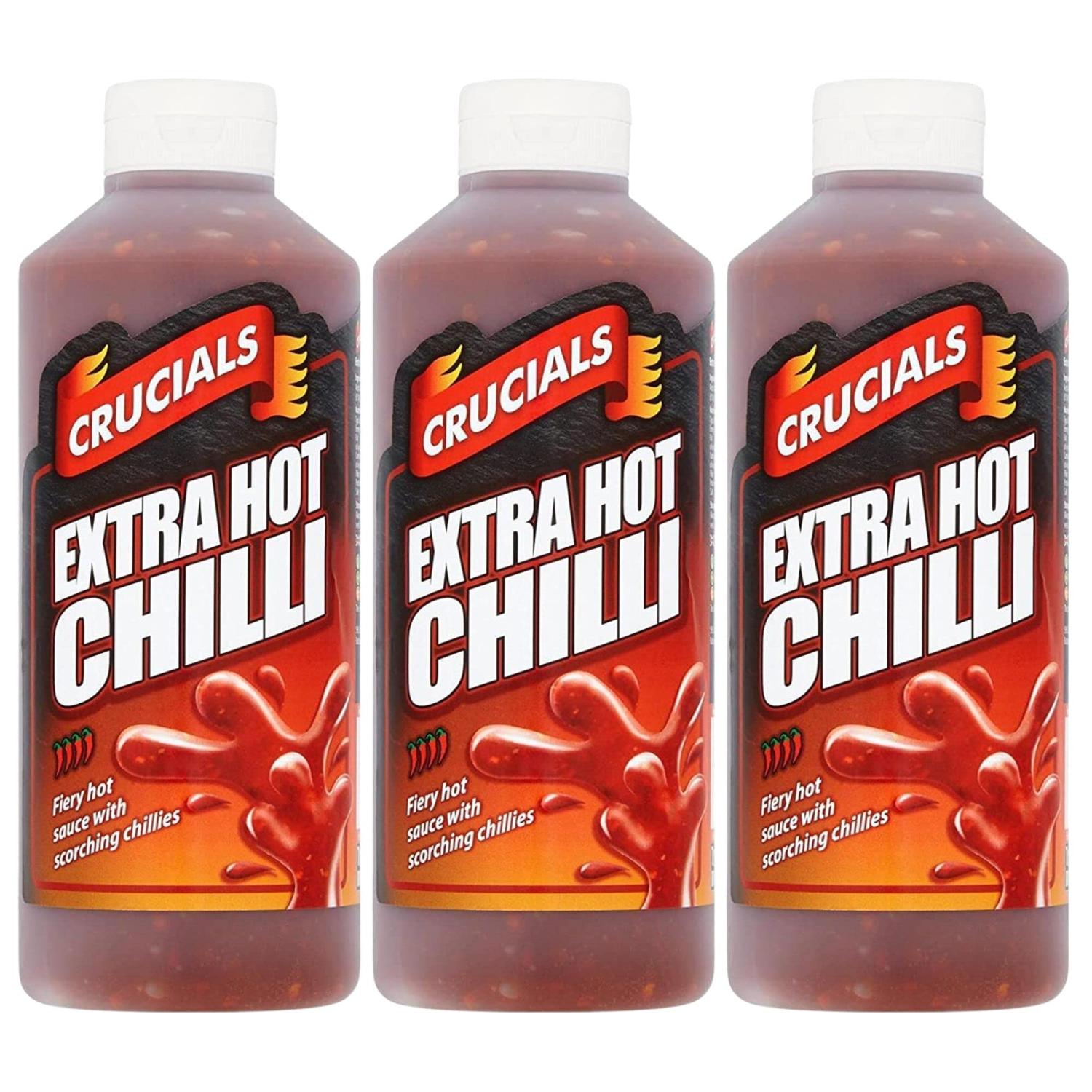 Hot Chilli Sauce Bundle with Crucial Extra Hot Chilli Squeezy Sauce 1L ...