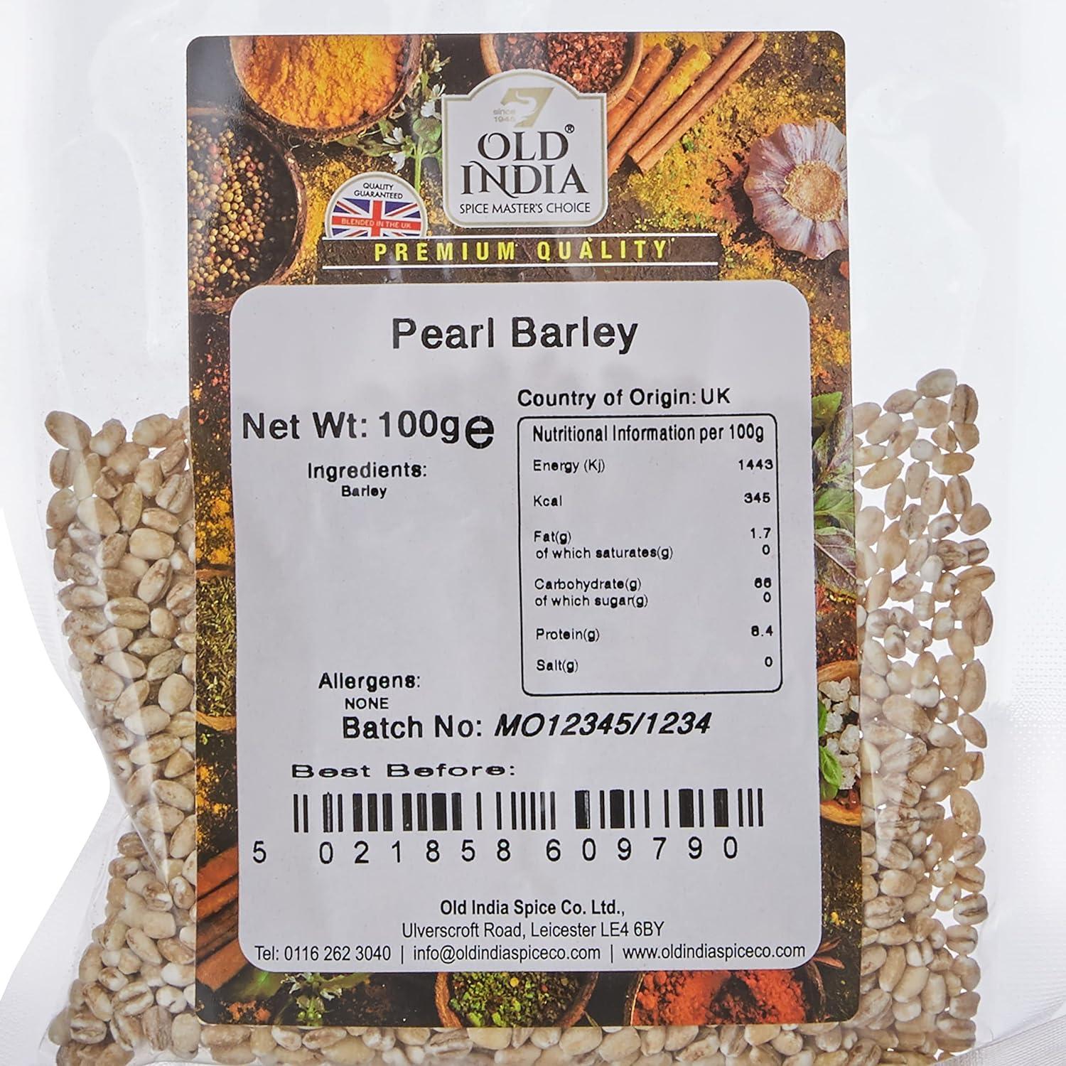 Old India Pearl Barley 100g - Premium Quality Barley for Cooking and ...