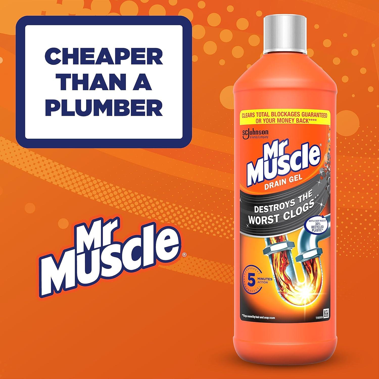 Mr Muscle Drain Unblocker Sink & Drain Cleaner Fast Acting Heavy Duty ...