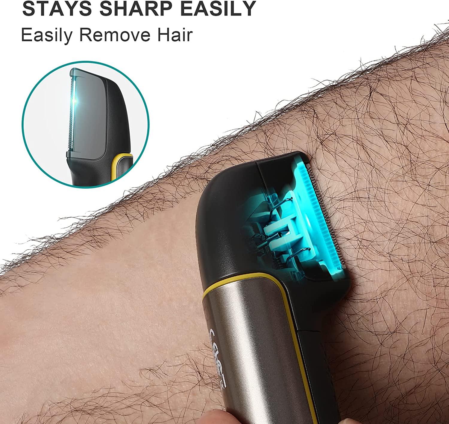 Pritech Men's Electric Body Hair Trimmer - Cordless Waterproof Groomer ...