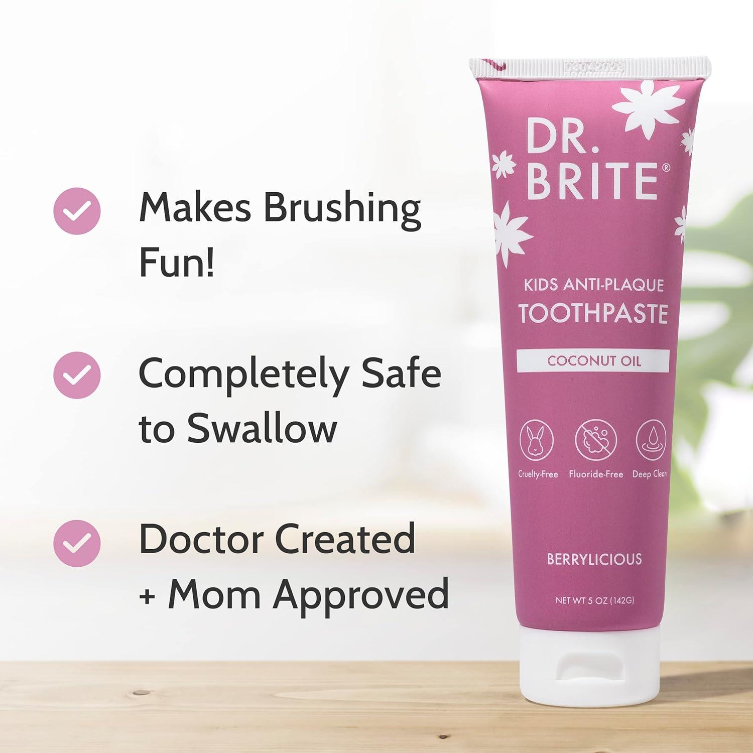 Dr. Brite Natural Kids Antiplaque Toothpaste - Fluoride & Sulfate Free ...