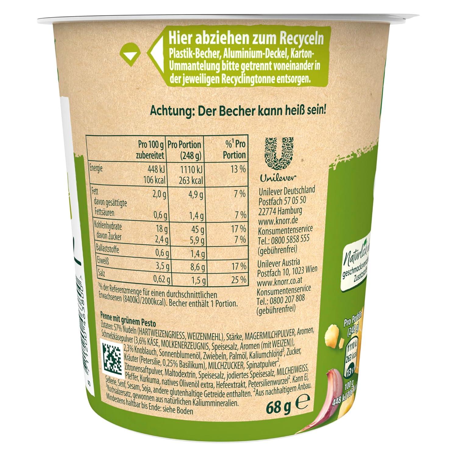 Knorr Pasta Snack Creamy Pesto - Instant Delicious Noodles Ready in 5 ...