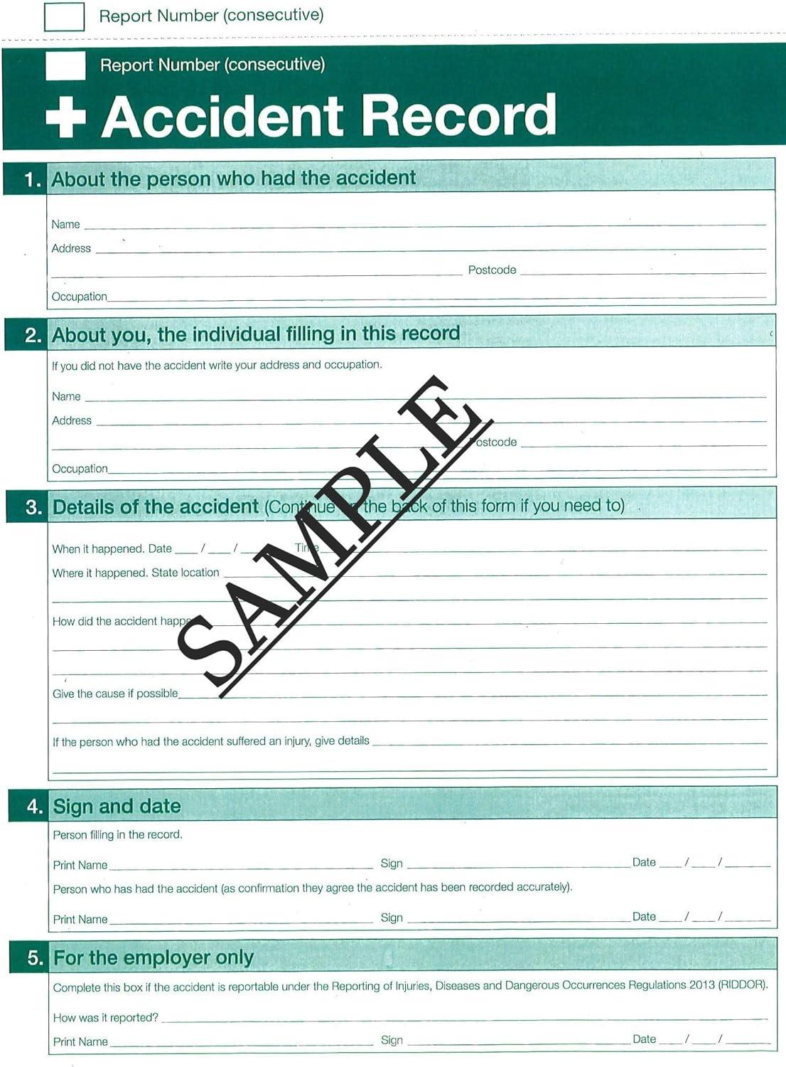 Safety First Aid A4 Accident Book - Comprehensive Group Incident ...