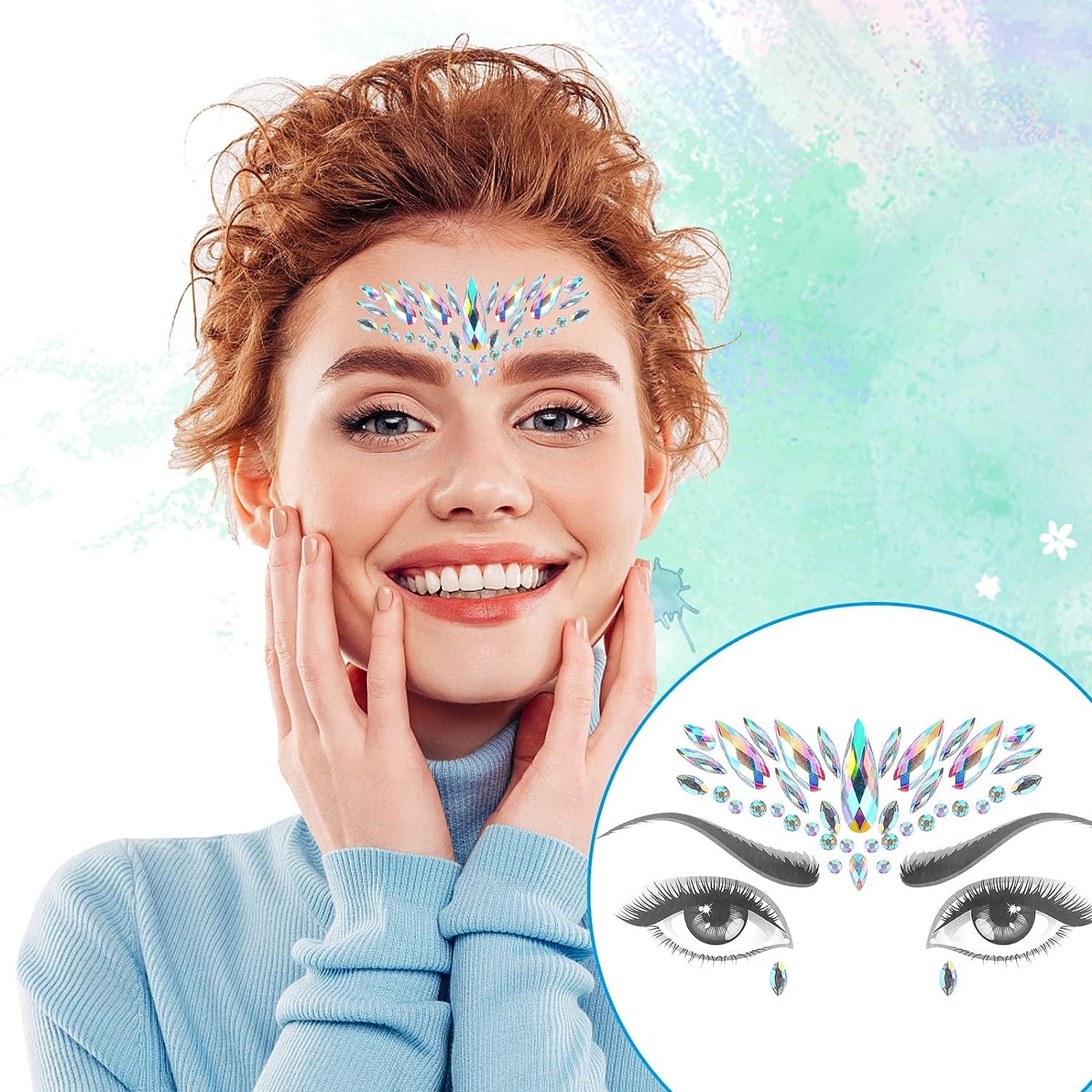 PIAOPIAONIU Rhinestone Face Jewels Gem Bindi & Body Jewelry Stickers ...