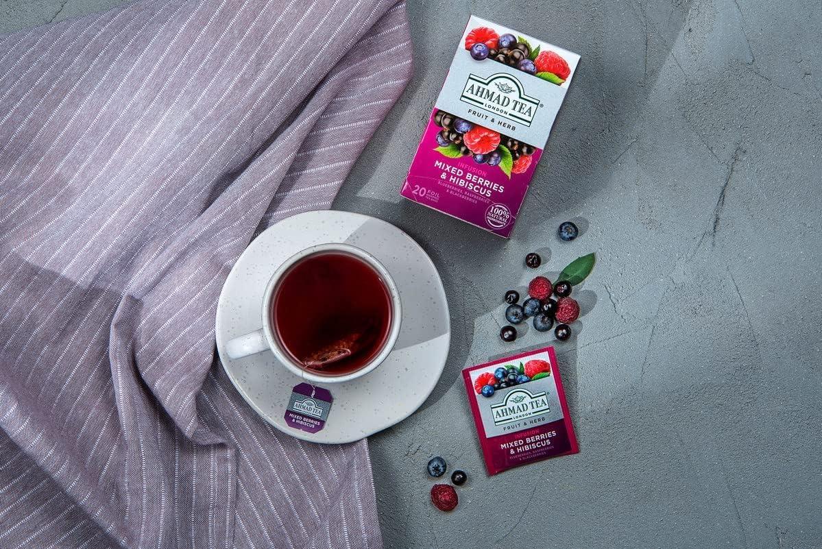 Ahmad Tea Mixed Berries & Hibiscus Infusion - 20 Teabag Sachets | Fruit ...