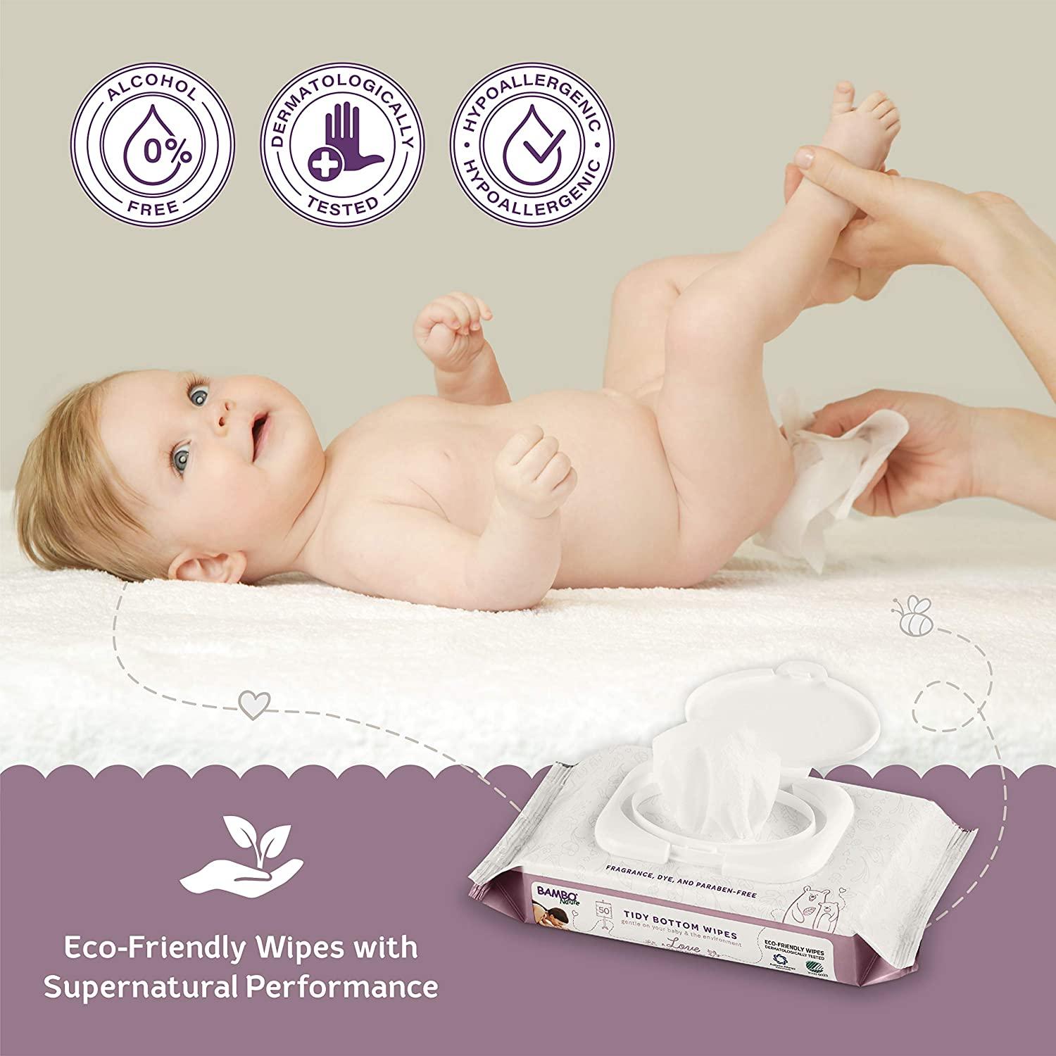 Buy Bambo Nature Eco-Friendly Baby Wipes - Tidy Bottoms, 50 Count | Buy ...