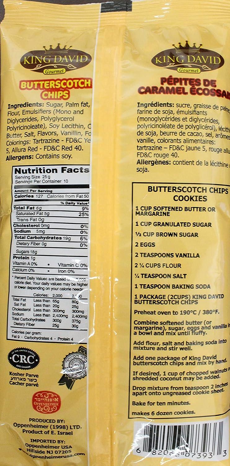 King David Vegan Butterscotch Chips 8.81 oz, Pack of 4 - Non-Dairy ...