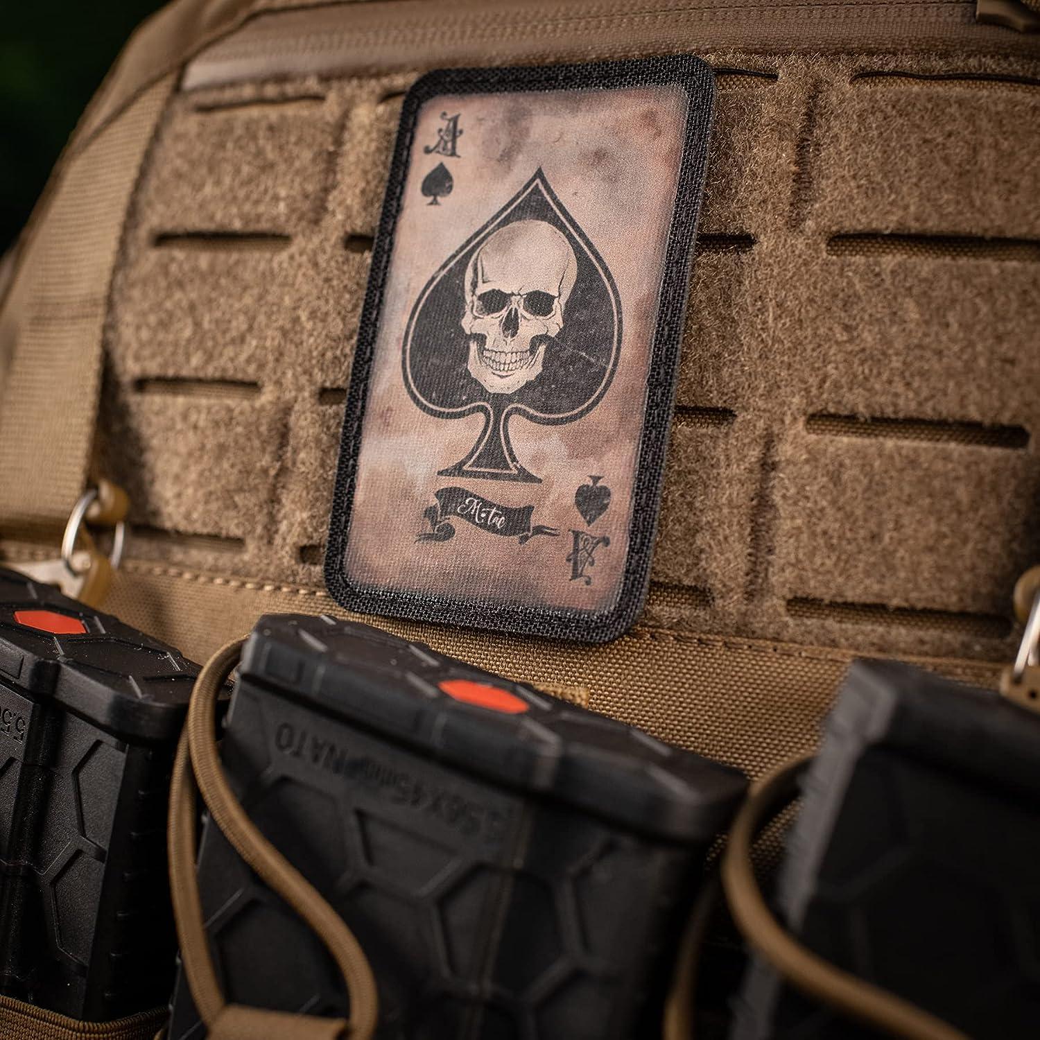 M-Tac Ace of Spades Death Card Tactical Morale Patch - Army Combat Hook Fasteners - Coyote/Black ...