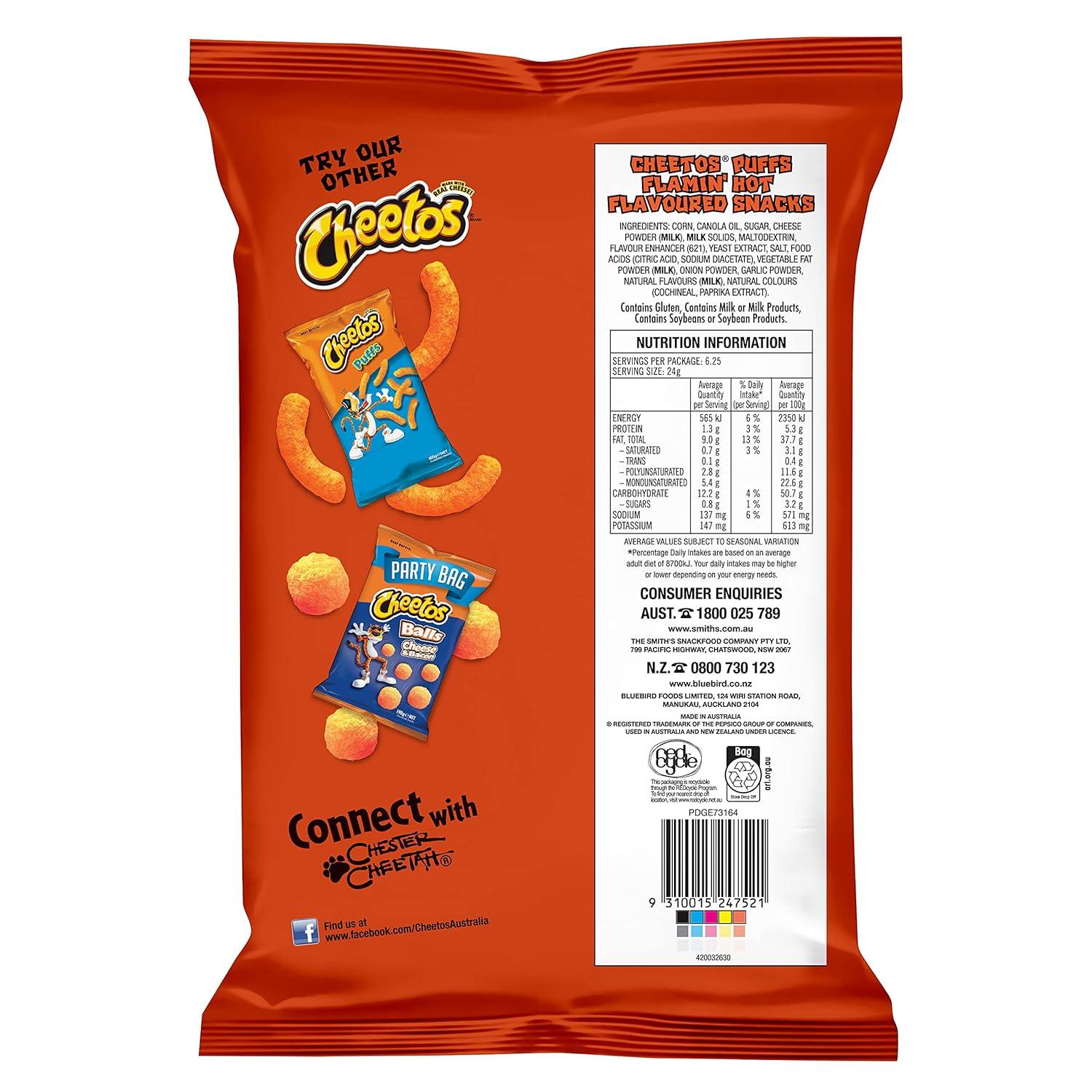 Buy Cheetos Puffs Flamin' Hot 150g Spicy Snack Available for ...