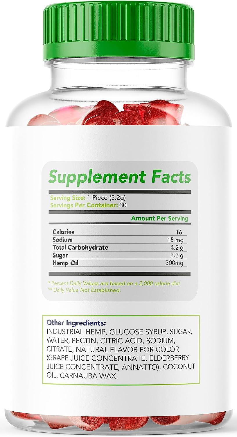 Feelgo Tri Leaf Hemp Gummies - 300mg Natural Gummies, 9000mg per Bottle ...