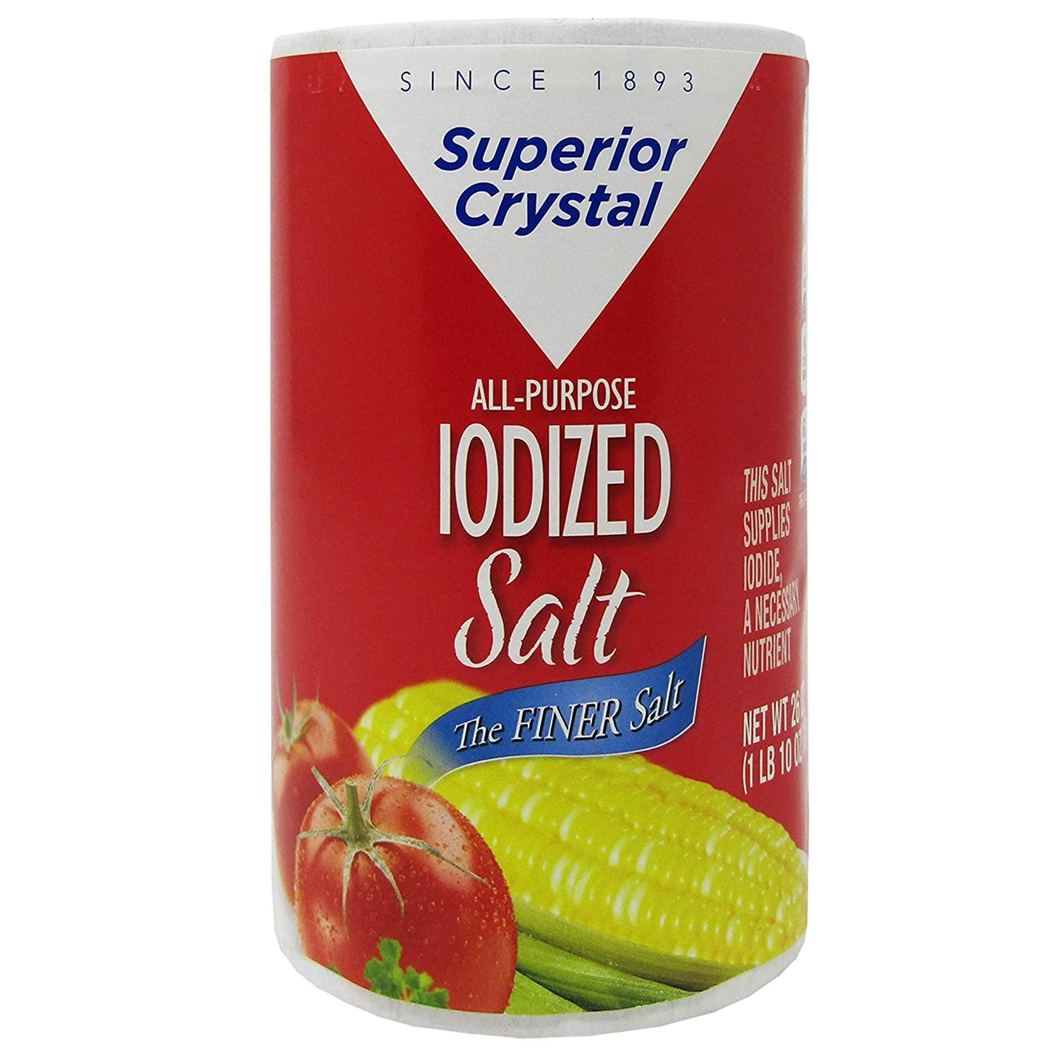 Salt Superior Crystal Iodised Salt 26oz 3 Pack - Finely Refined Quality ...